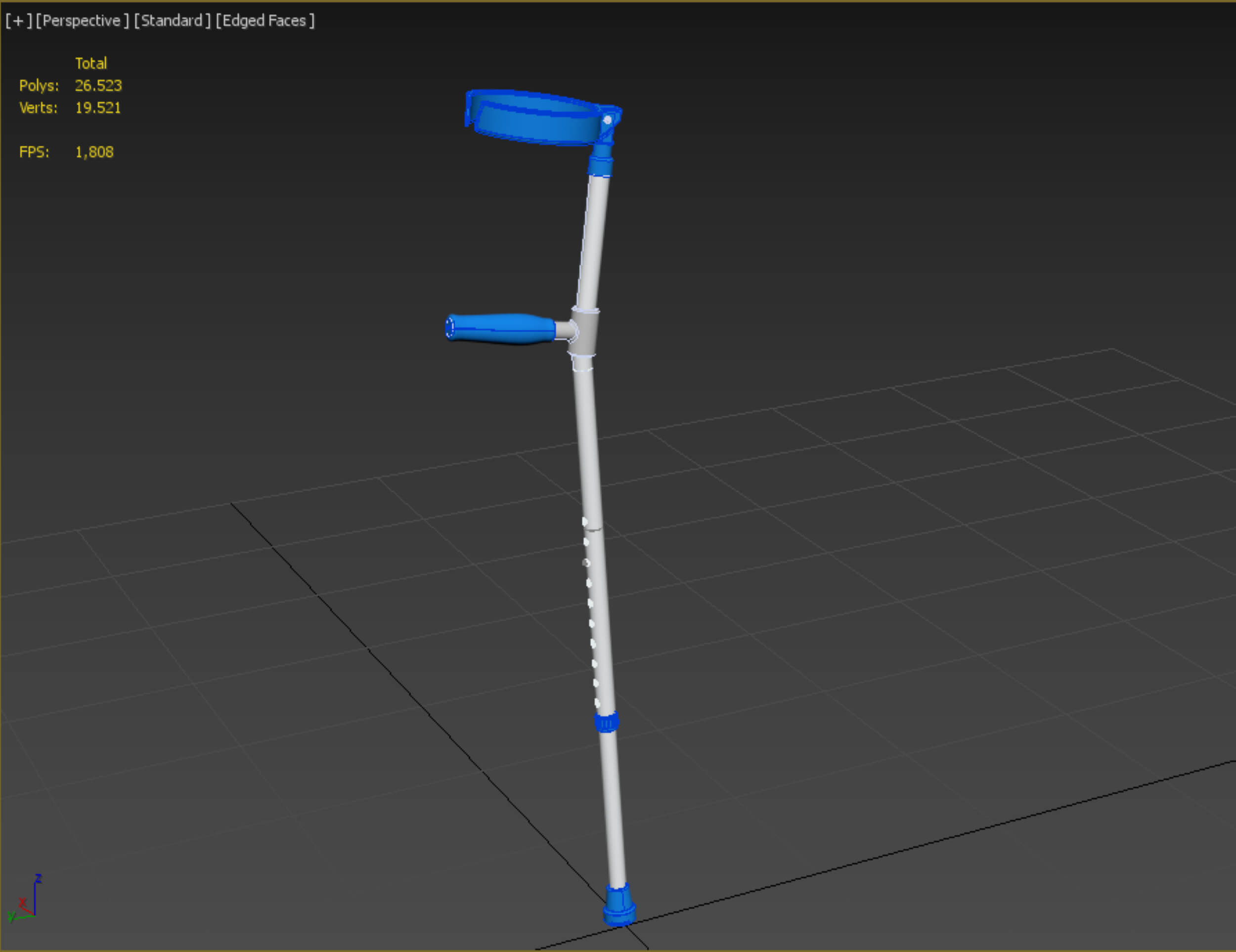 Forearm Crutch Elbow Arm Lofstrand Crutches Walking Stick - 3D Model by ...