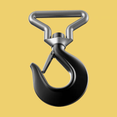 Forged Single Lifting Crane Ton Hook Hoist Latch Alloy Steel - 3D Model ...