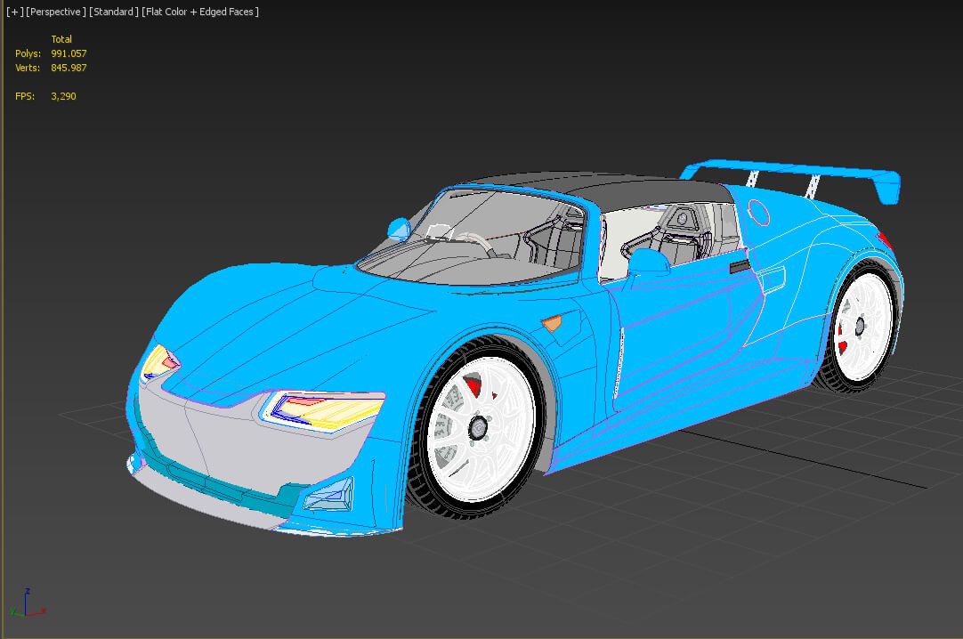 Generic Electric Sport Car EV Convertible - 3D Model by surf3d