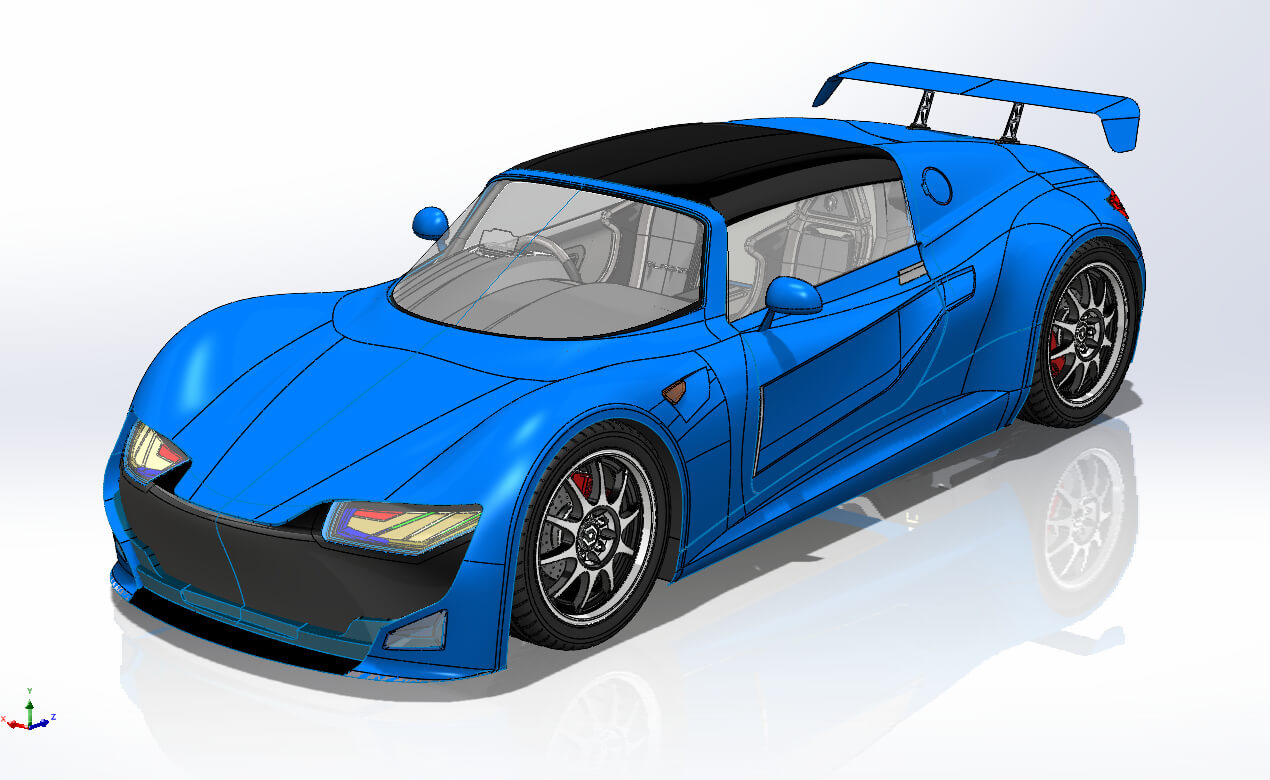 Generic Electric Sport Car EV Convertible - 3D Model by surf3d