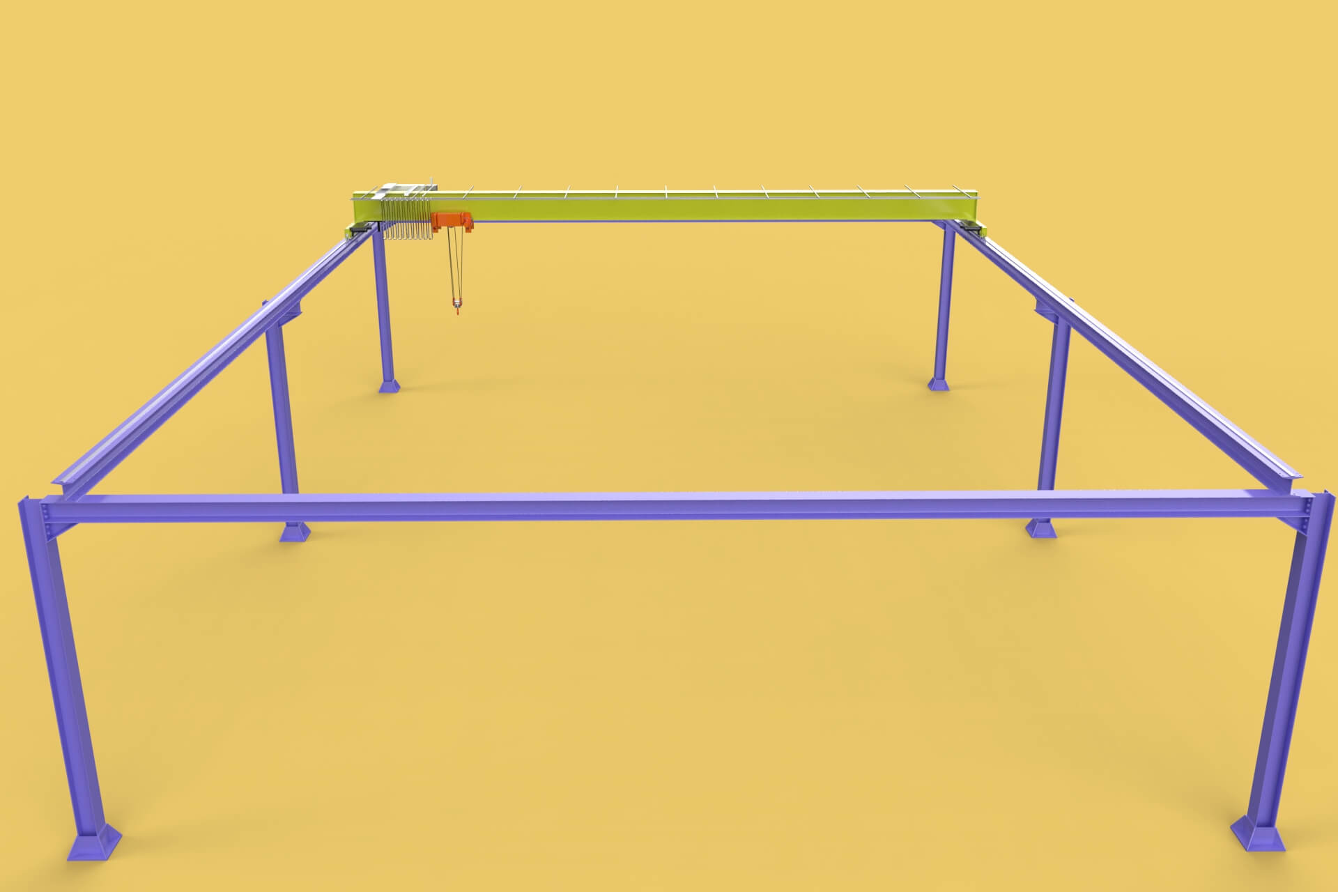 Girder Overhead Bridge Crane Gantry Hoist - 3D Model by surf3d