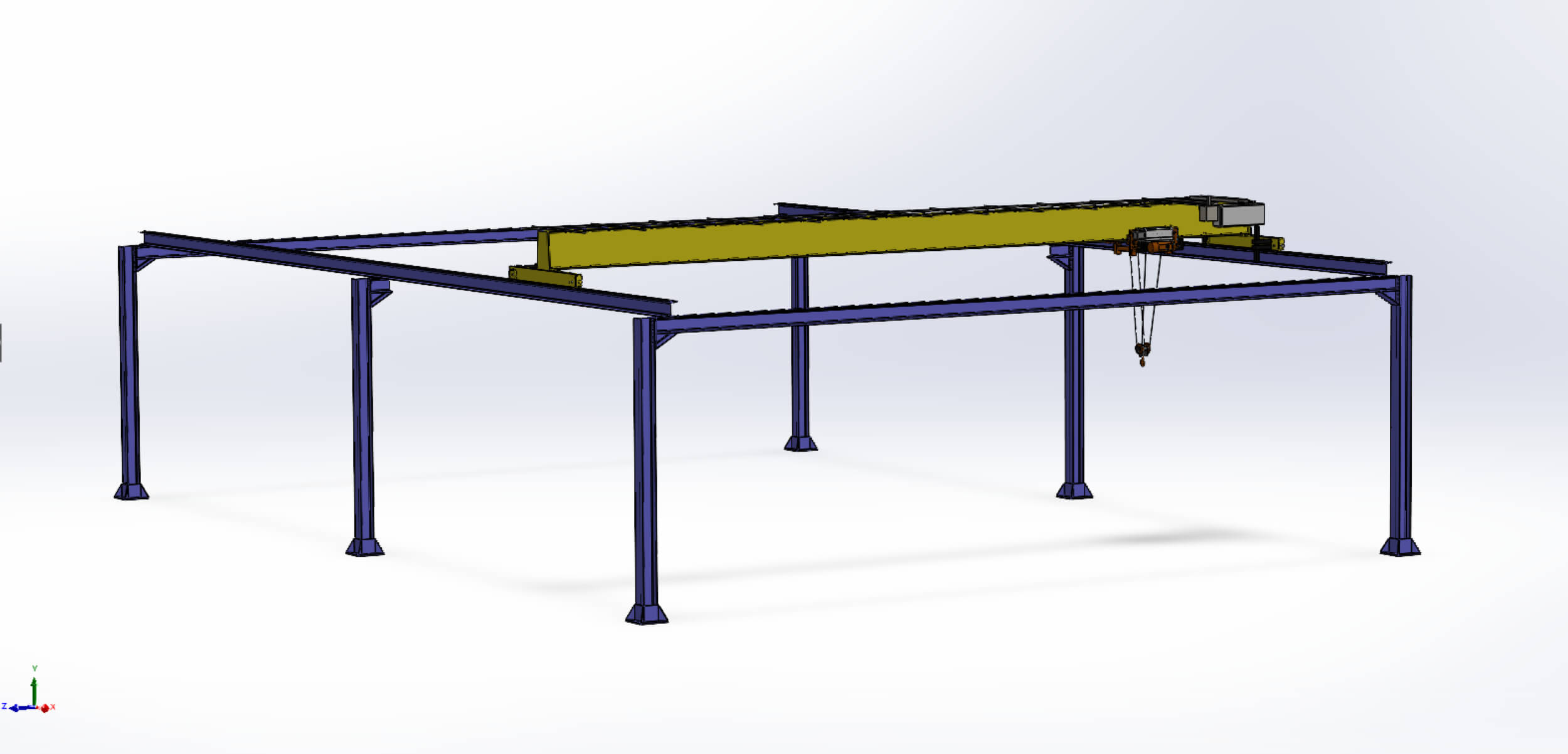 Girder Overhead Bridge Crane Gantry Hoist - 3D Model by surf3d
