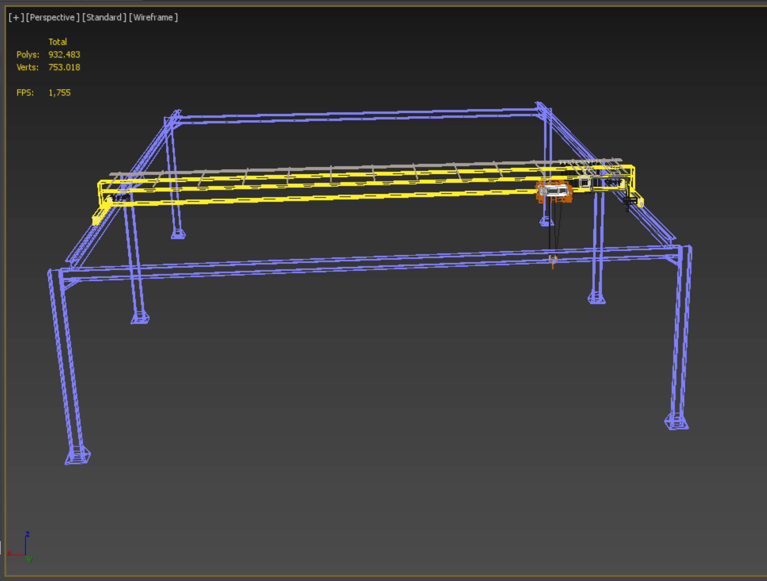 Girder Overhead Bridge Crane Gantry Hoist - 3D Model by surf3d