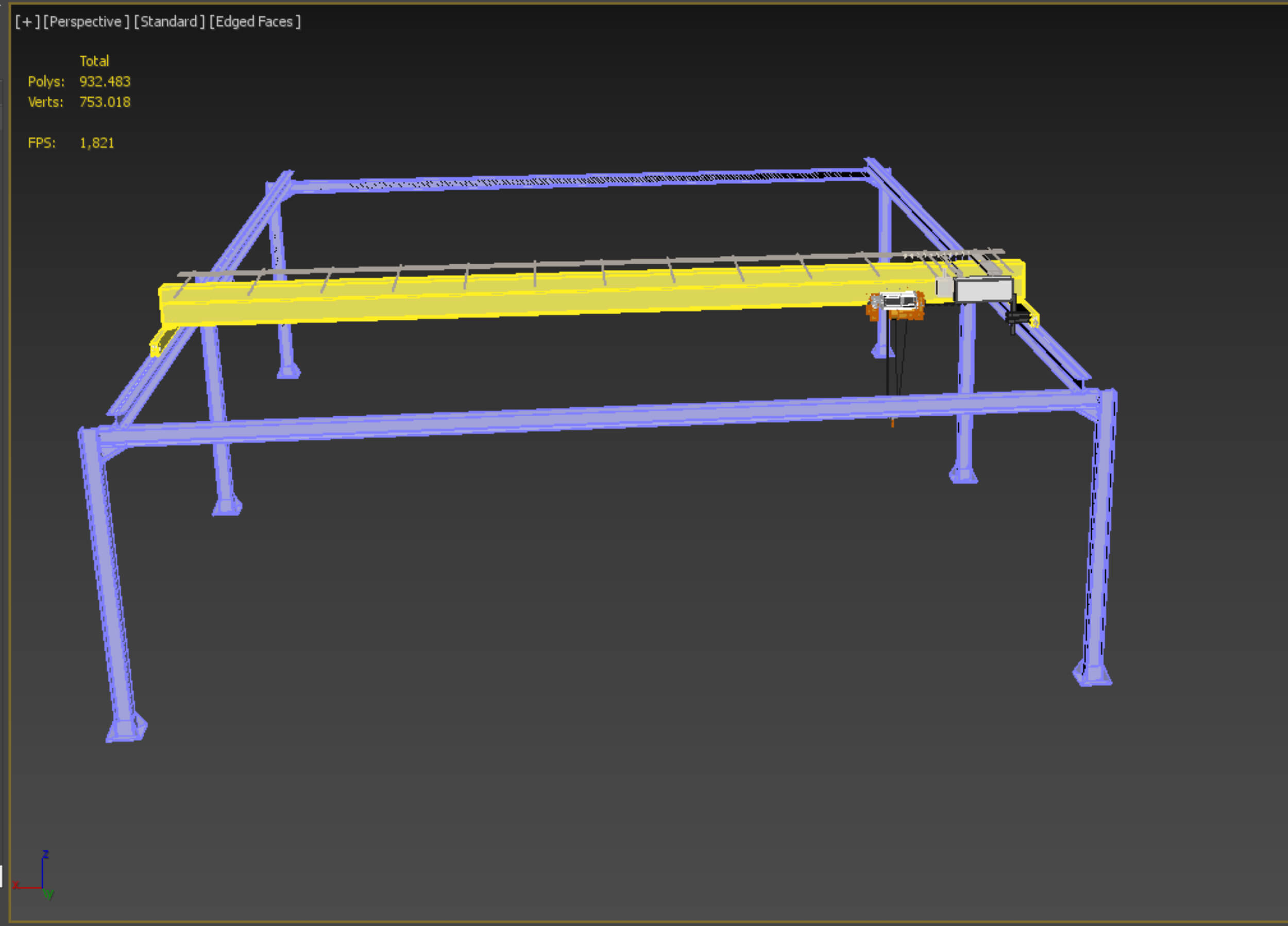 Girder Overhead Bridge Crane Gantry Hoist - 3D Model by surf3d