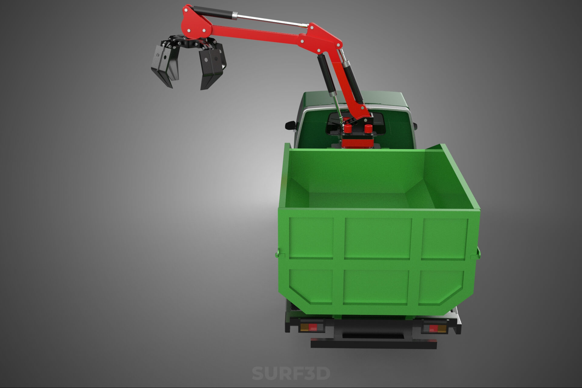 Grapple Truck Wood Log Tree Loader Crane Lift Grabber Pickup - 3D Model ...