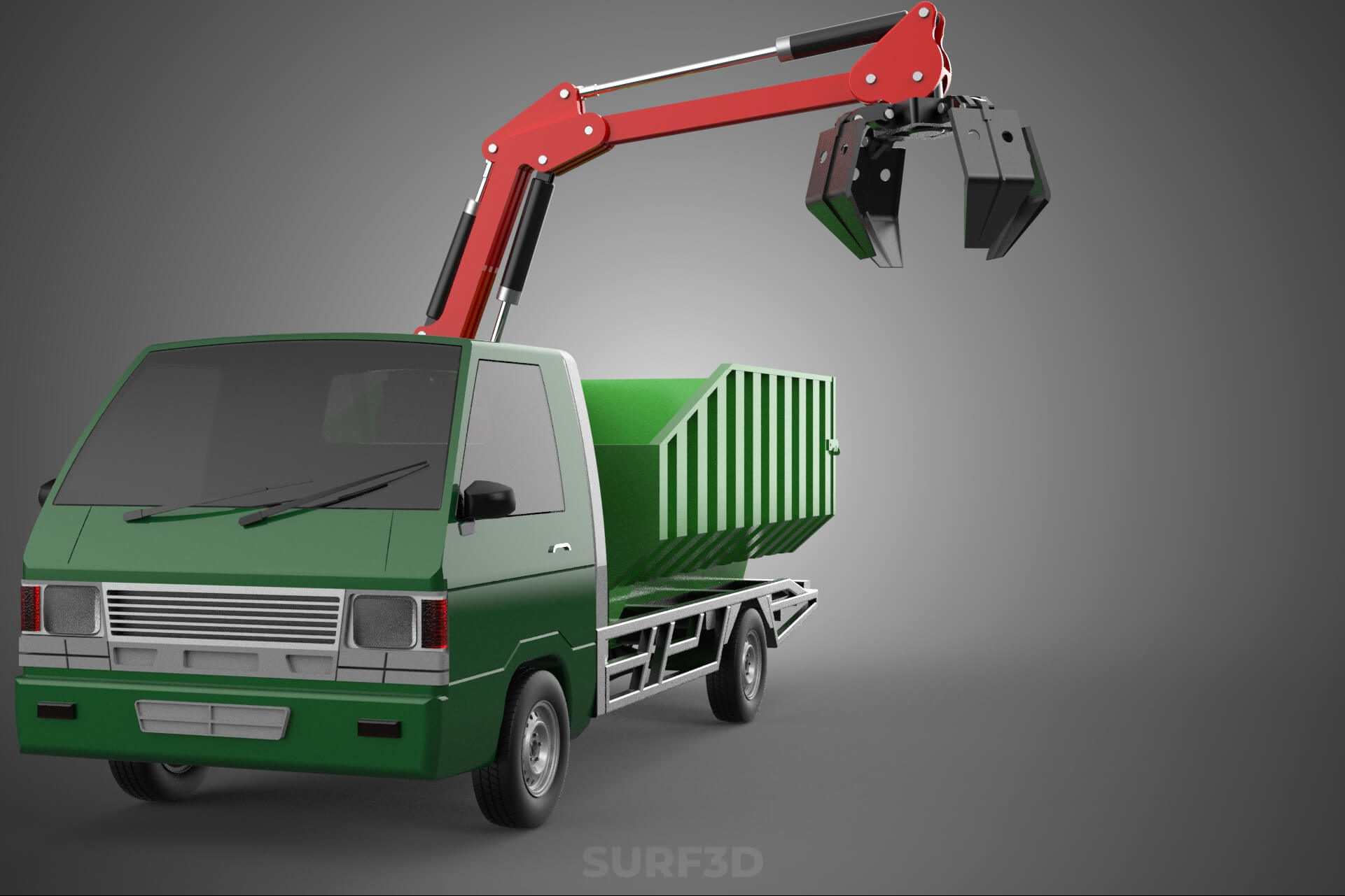 Grapple Truck Wood Log Tree Loader Crane Lift Grabber Pickup - 3D Model ...