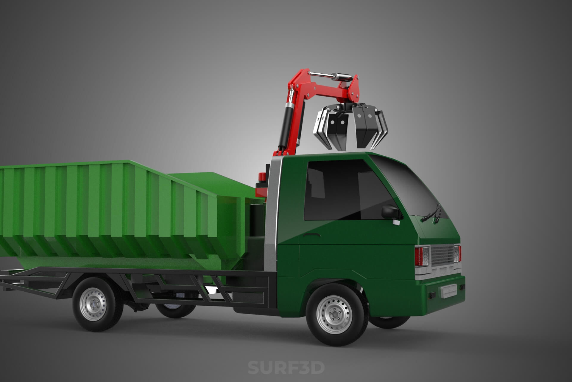 Grapple Truck Wood Log Tree Loader Crane Lift Grabber Pickup - 3D Model ...