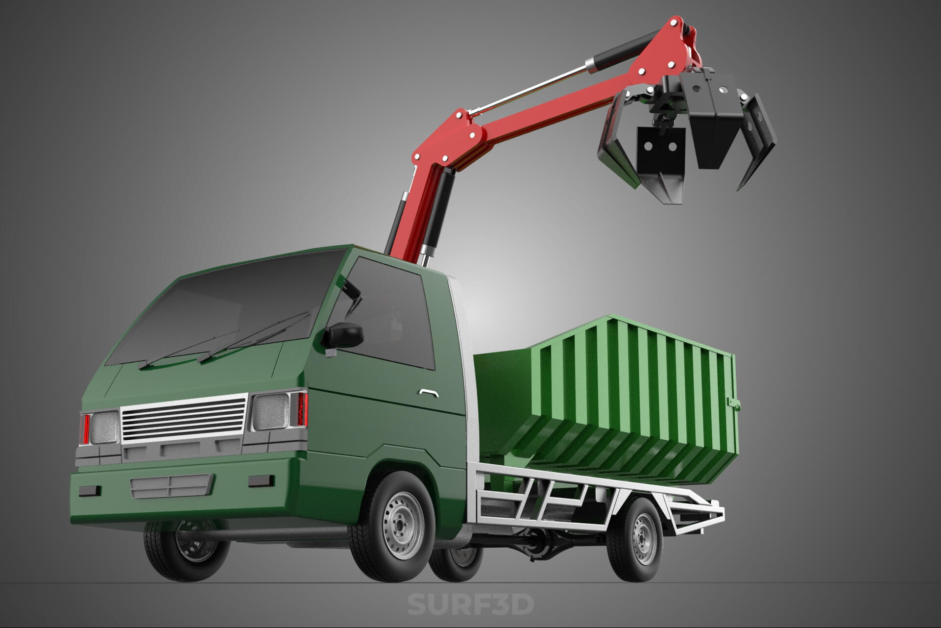 Grapple Truck Wood Log Tree Loader Crane Lift Grabber Pickup - 3D Model ...