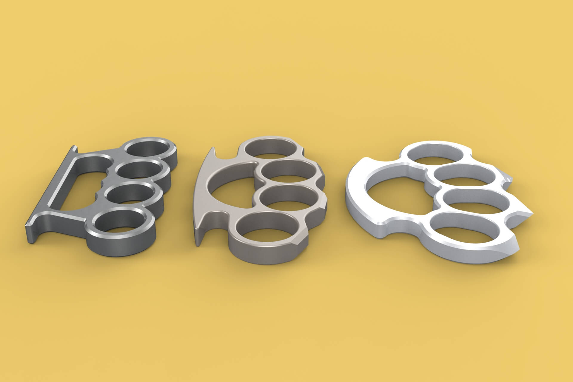 Hand Brass Knuckles Knuckle Duster Self Defense Fist Grip - 3D Model by ...