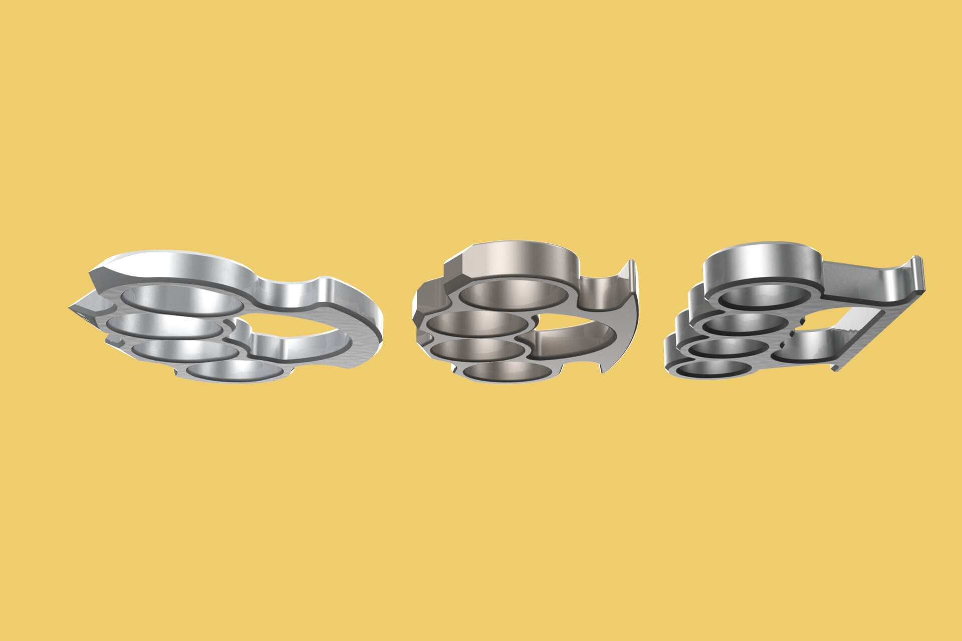 Hand Brass Knuckles Knuckle Duster Self Defense Fist Grip - 3D Model by ...