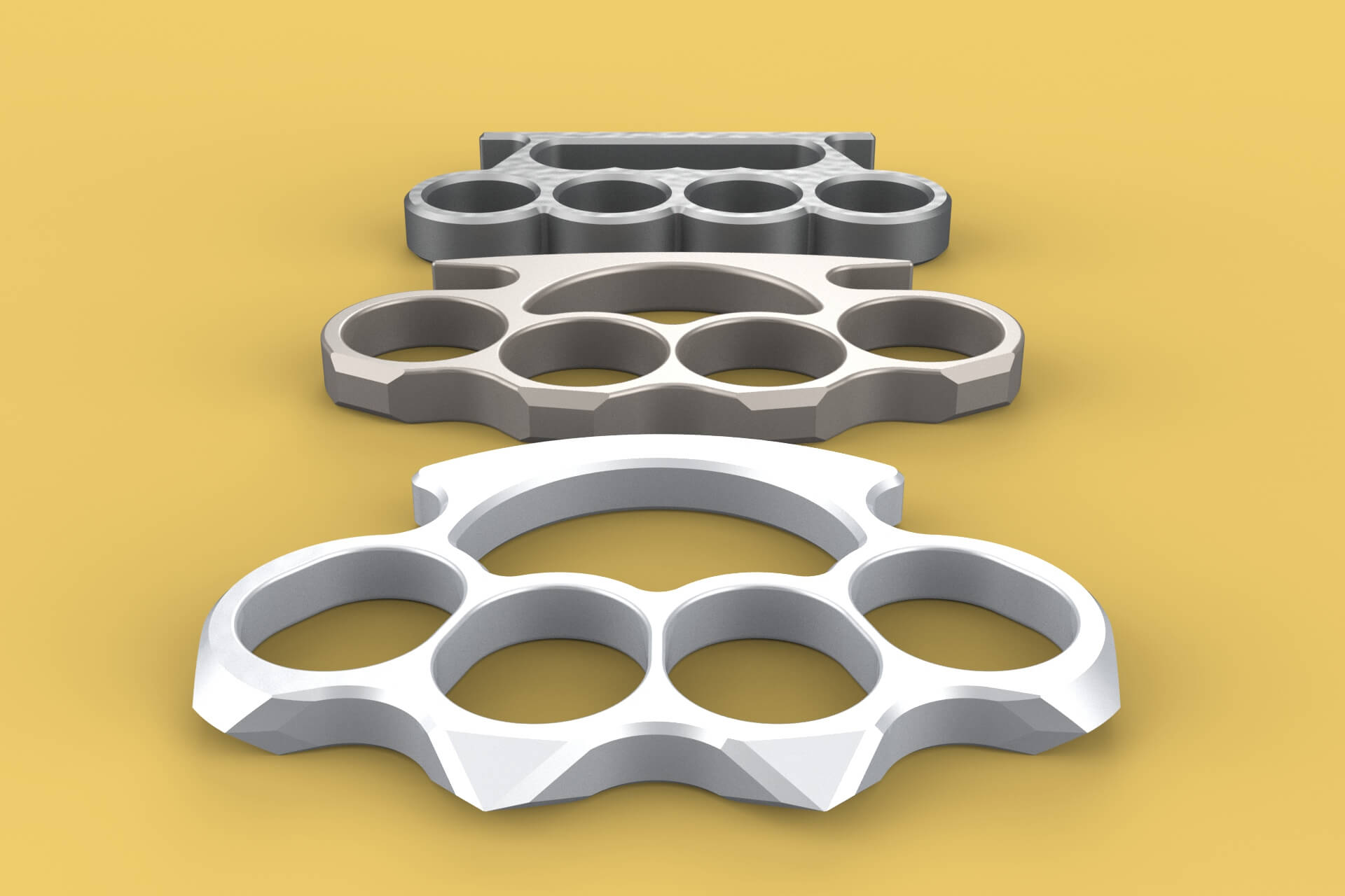 Hand Brass Knuckles Knuckle Duster Self Defense Fist Grip - 3D Model by ...