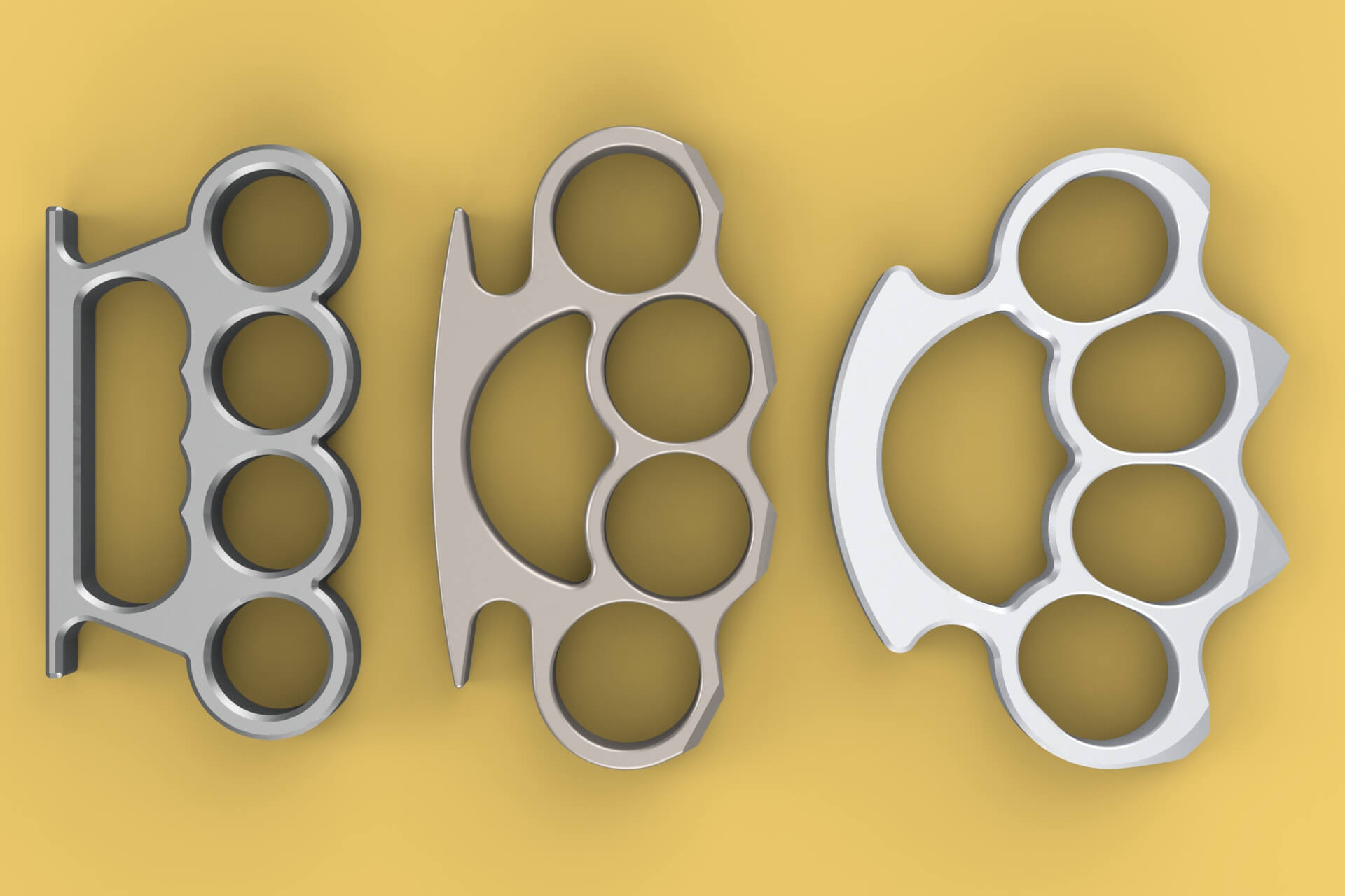 Hand Brass Knuckles Knuckle Duster Self Defense Fist Grip - 3D Model by ...