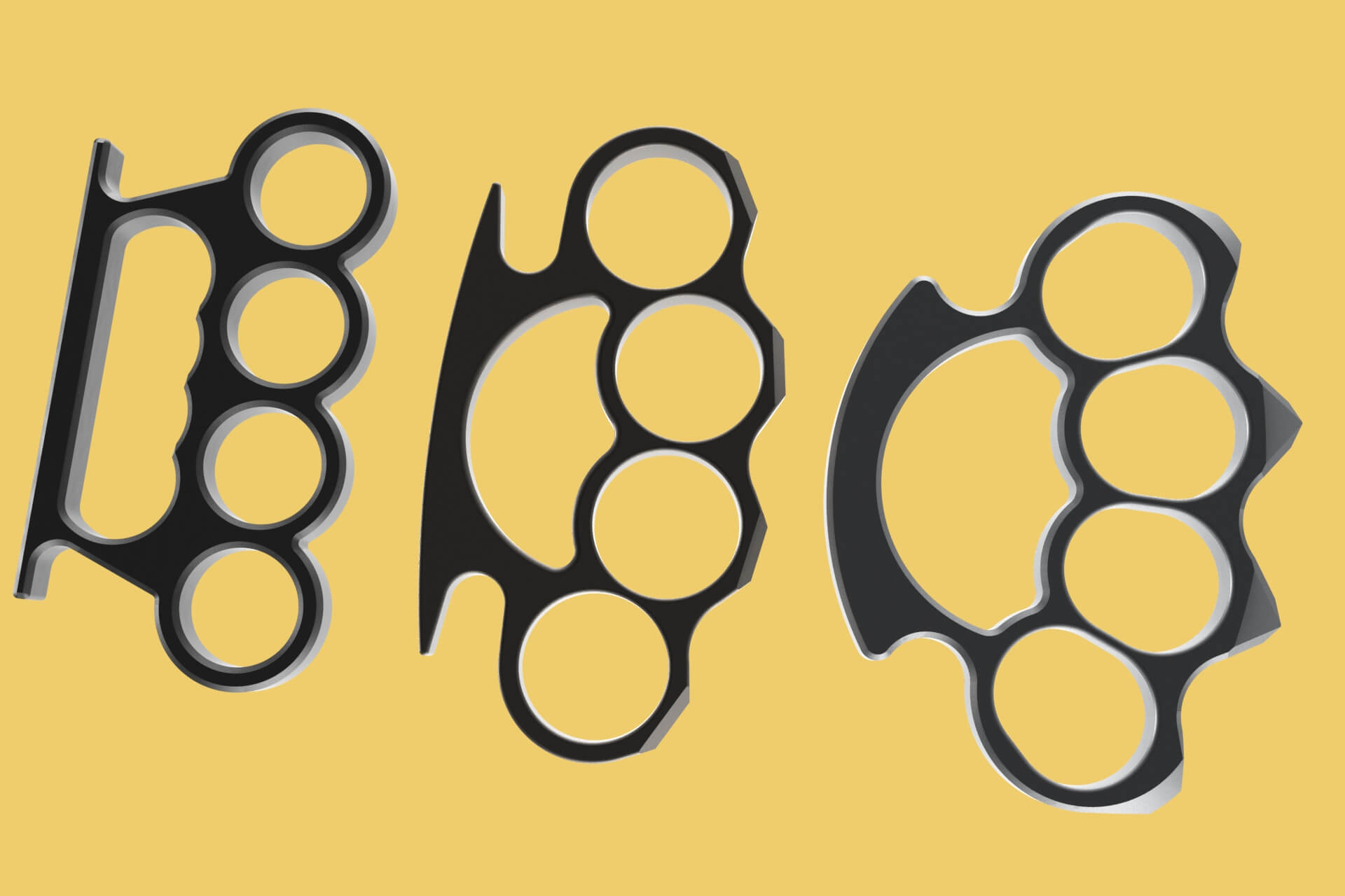 Hand Brass Knuckles Knuckle Duster Self Defense Fist Grip - 3D Model by ...