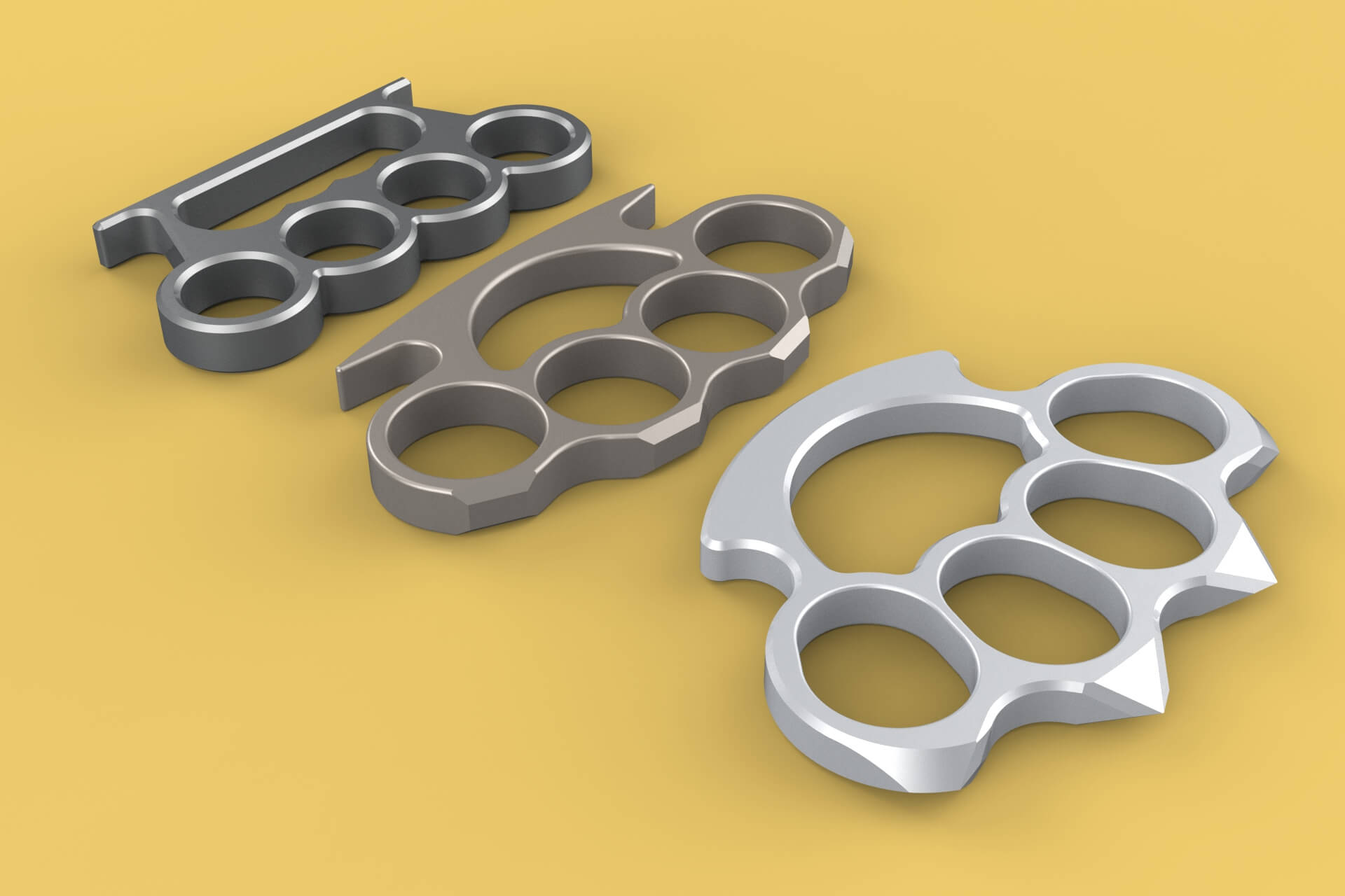 Hand Brass Knuckles Knuckle Duster Self Defense Fist Grip - 3D Model by ...