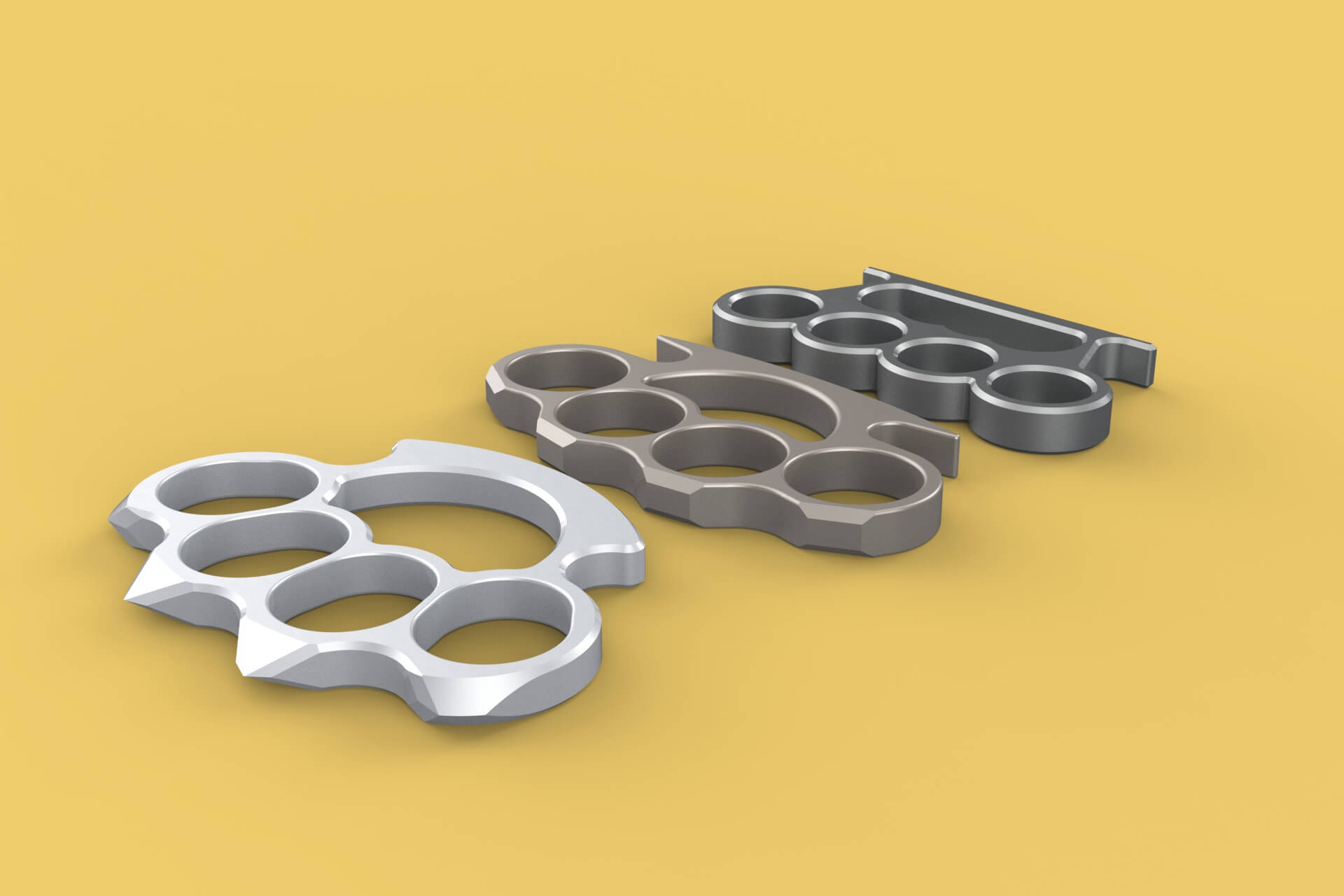 Hand Brass Knuckles Knuckle Duster Self Defense Fist Grip - 3D Model by ...