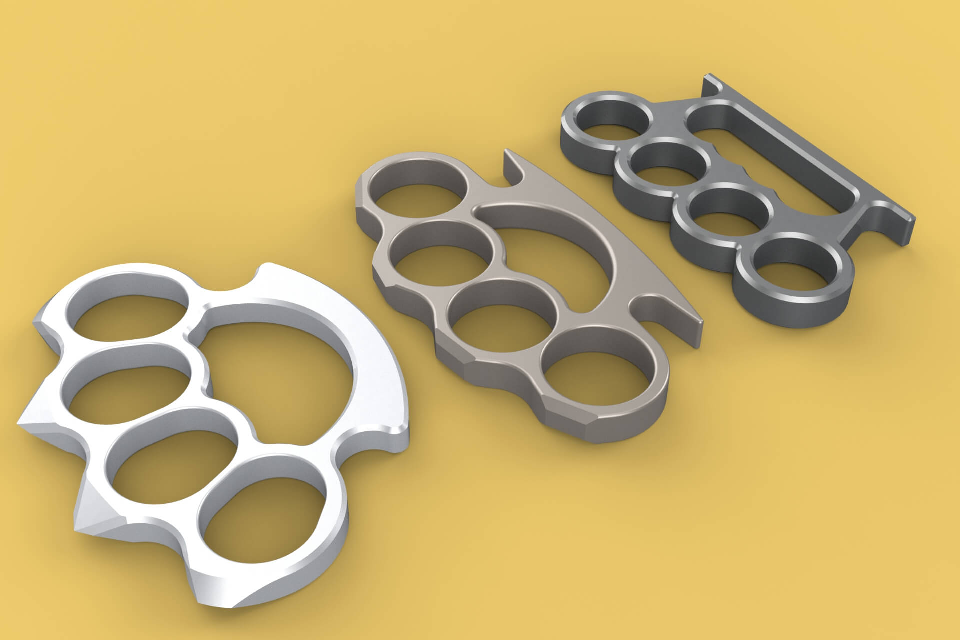 Hand Brass Knuckles Knuckle Duster Self Defense Fist Grip - 3D Model by ...