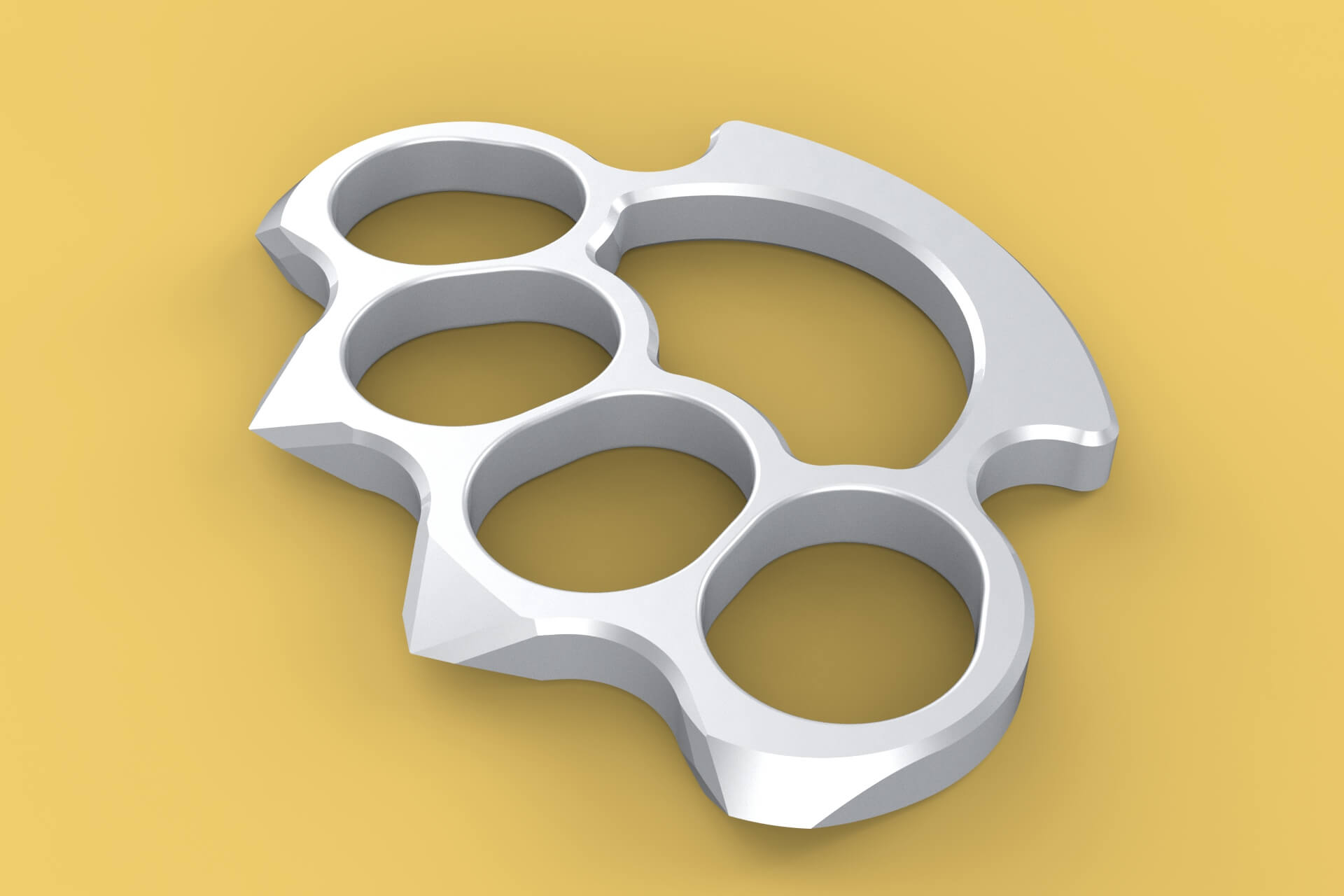 Hand Brass Knuckles Knuckle Duster Self Defense Fist Grip - 3D Model by ...