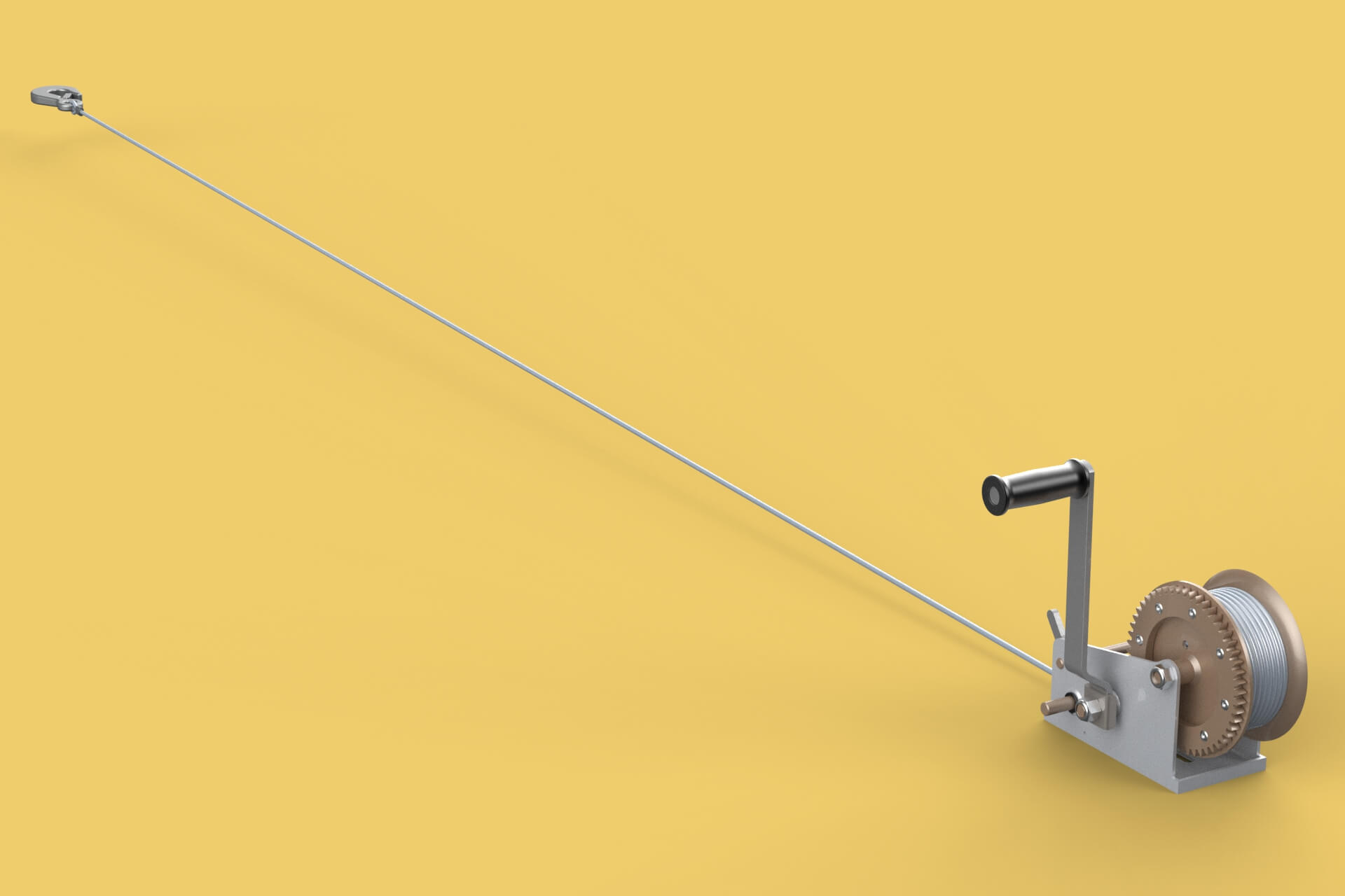 Hand Lever Crank Winches Crane Wire Rope Sling Cable Lift - 3D Model by ...