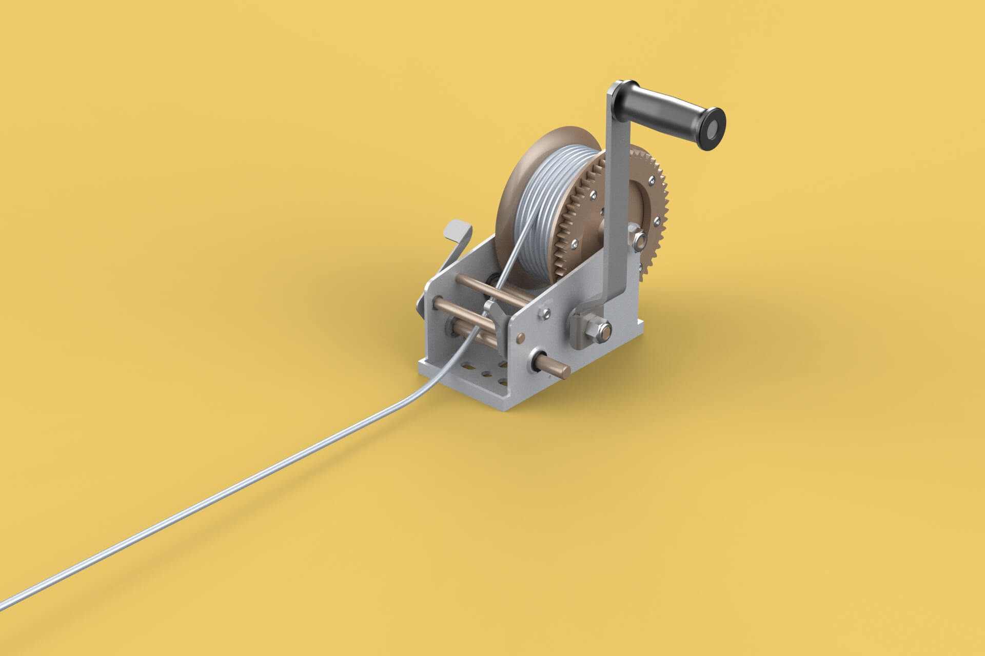 Hand Lever Crank Winches Crane Wire Rope Sling Cable Lift - 3D Model by ...