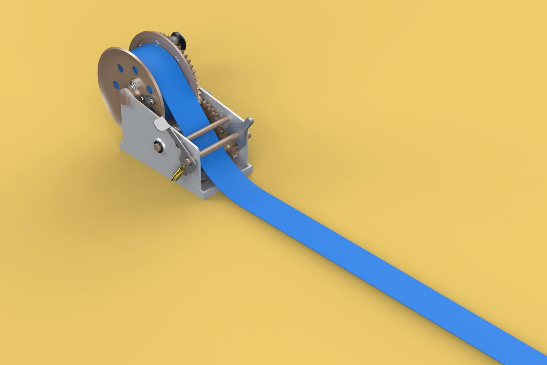 Hand Lever Crank Winches Hoist Belt Webbing Strap Lift Crane - 3D Model ...