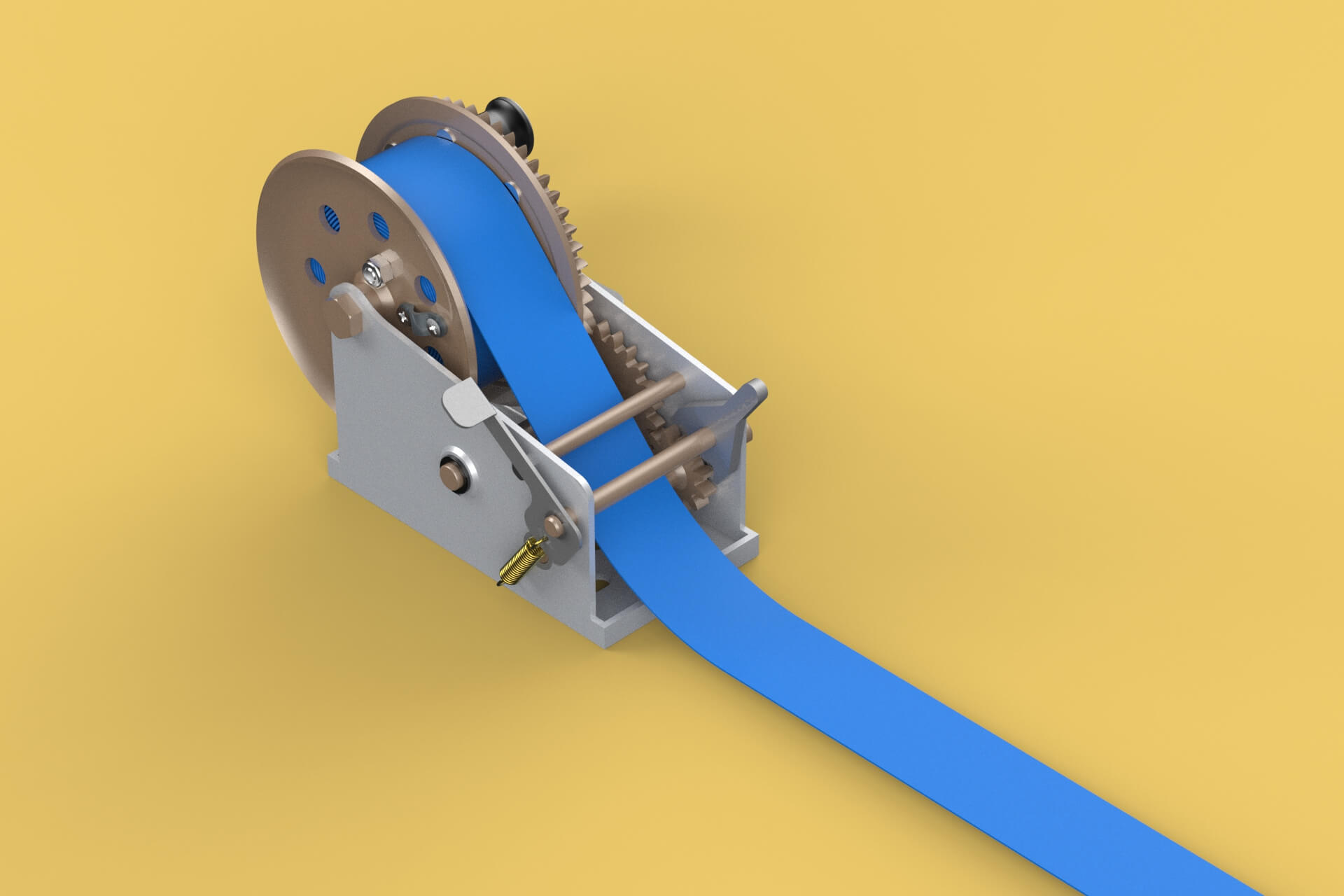 Hand Lever Crank Winches Hoist Belt Webbing Strap Lift Crane - 3D Model ...