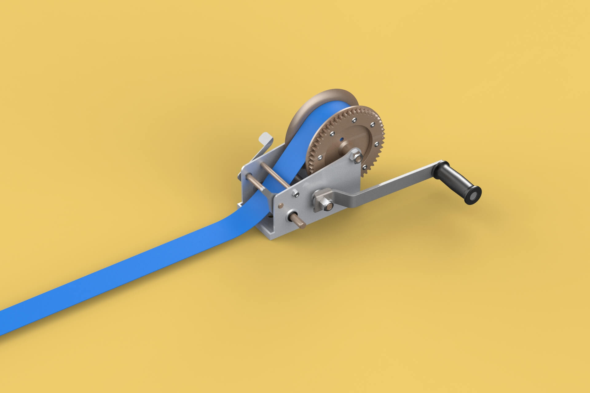 Hand Lever Crank Winches Hoist Belt Webbing Strap Lift Crane - 3D Model ...