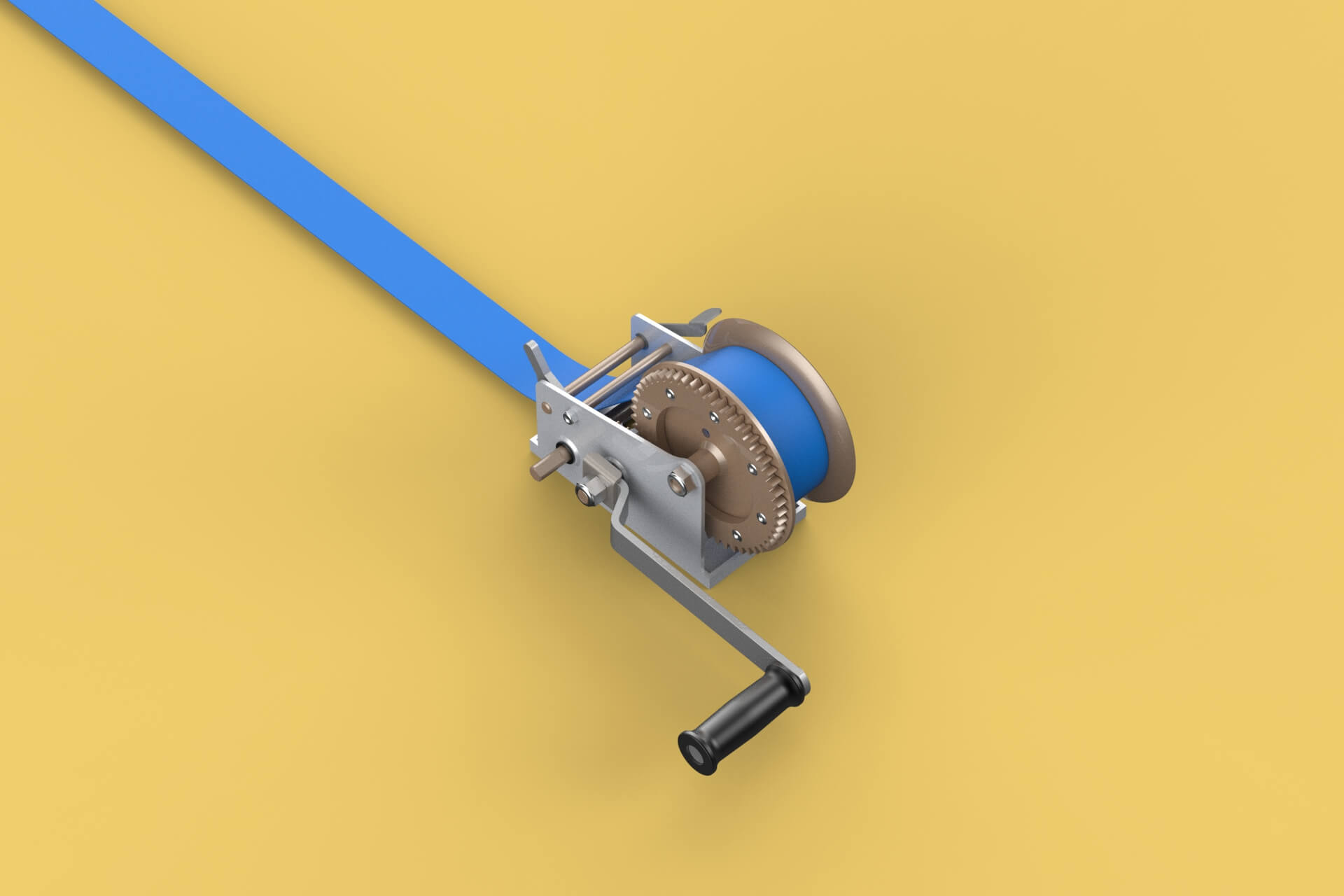 Hand Lever Crank Winches Hoist Belt Webbing Strap Lift Crane - 3D Model ...