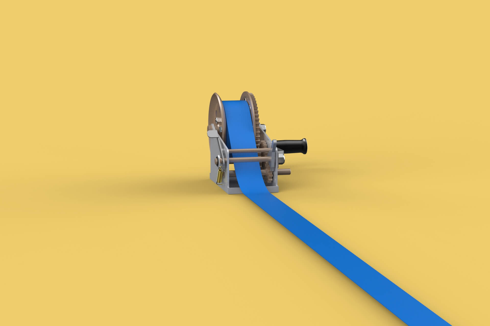 Hand Lever Crank Winches Hoist Belt Webbing Strap Lift Crane - 3D Model ...