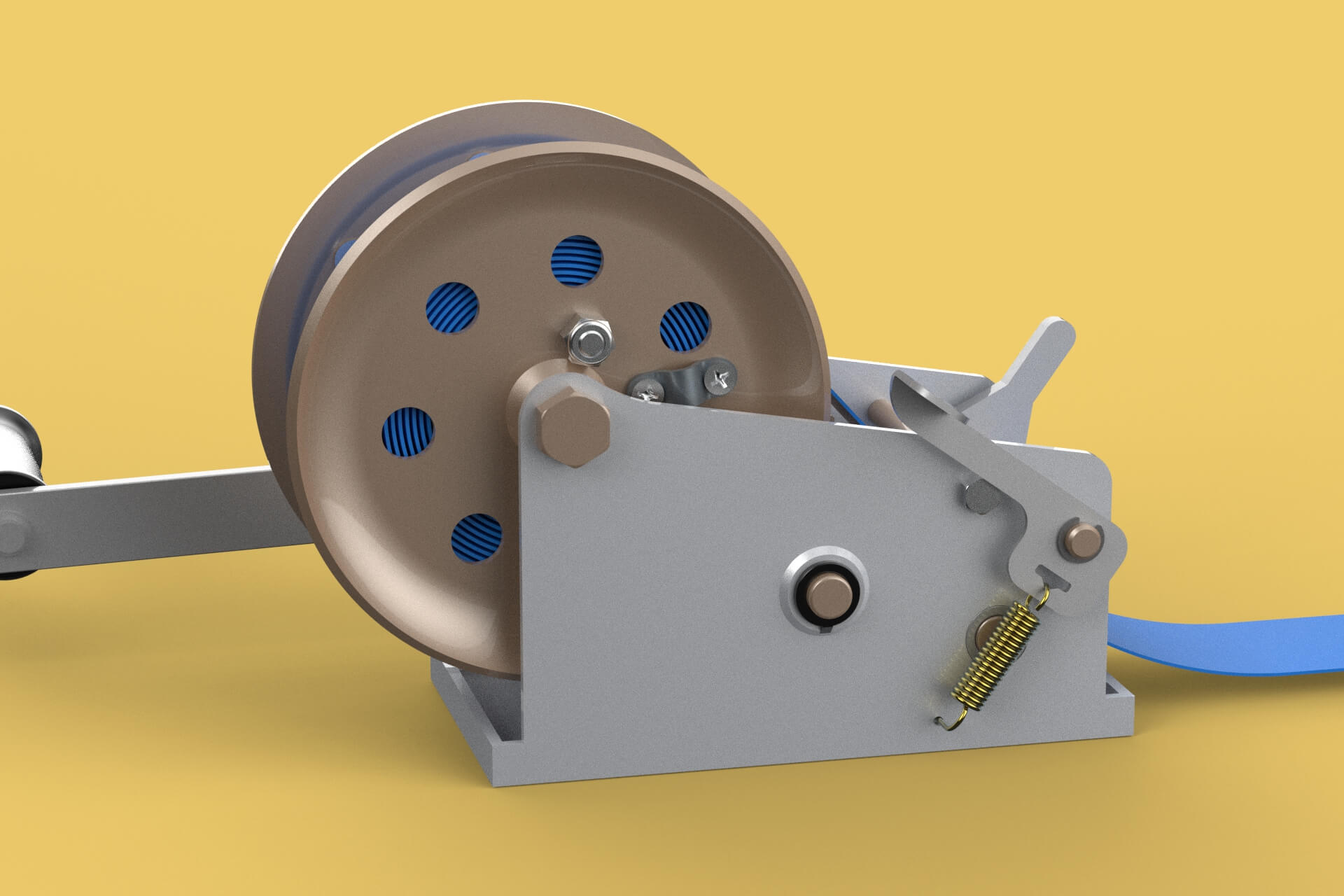 Hand Lever Crank Winches Hoist Belt Webbing Strap Lift Crane - 3D Model ...