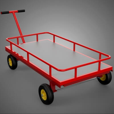 Hand Moving Truck Trolley Cart Wheel Pallet Delivery Load Up - 3D Model ...