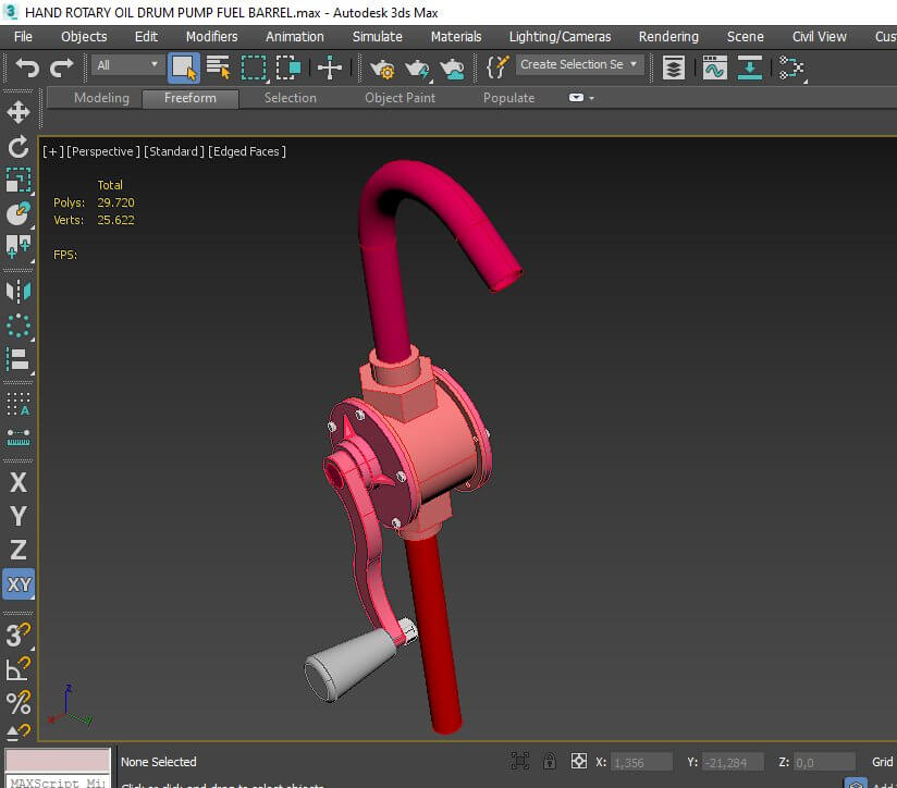 Hand Rotary Oil Pump - 3D Model by surf3d