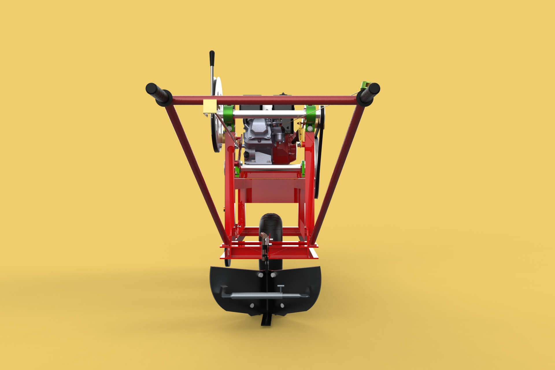 Hand Walking Behind Tractor Moldboard Plow Petrol Engine Diy - 3D Model ...