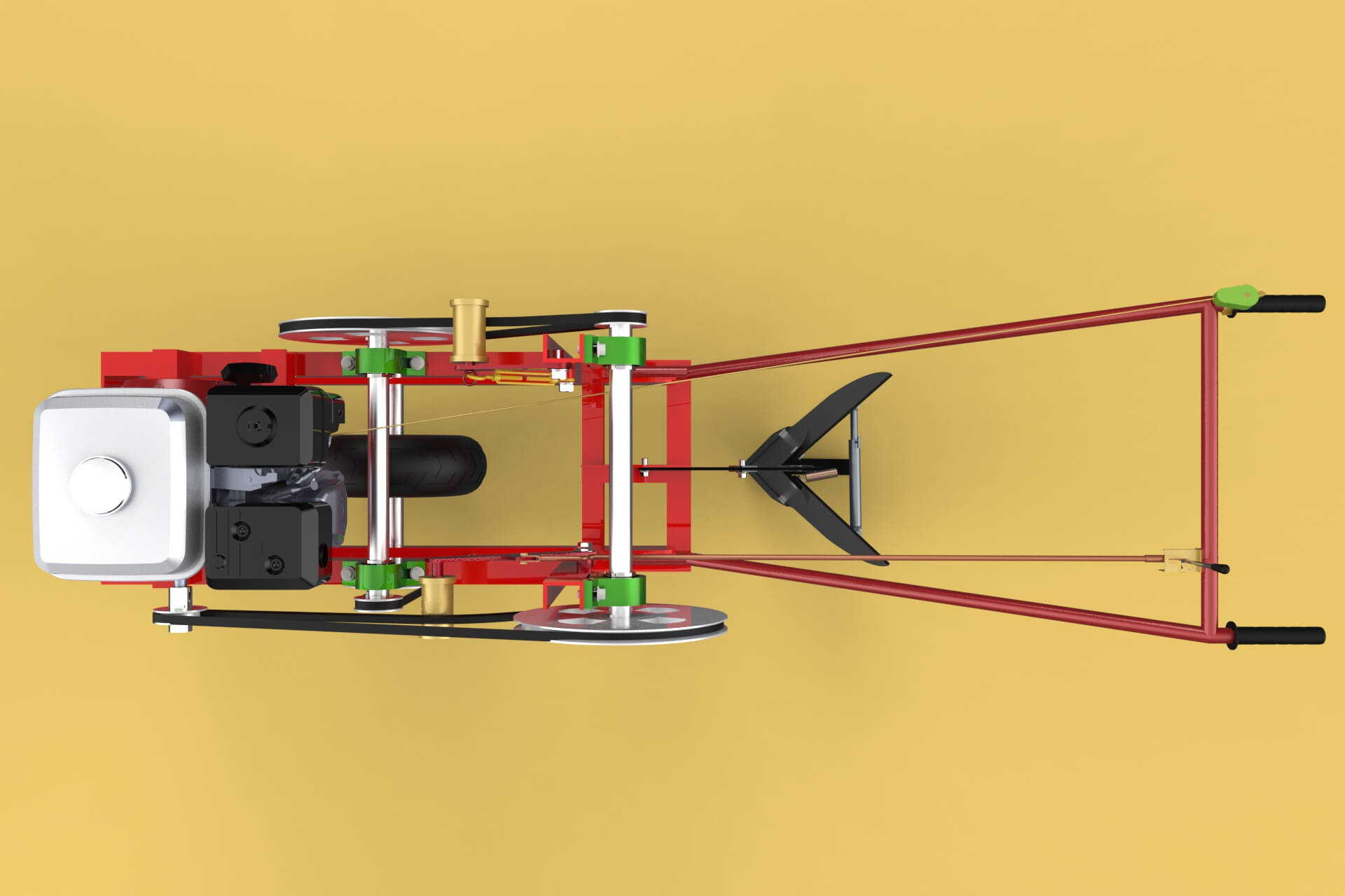 Hand Walking Behind Tractor Moldboard Plow Petrol Engine Diy - 3D Model ...