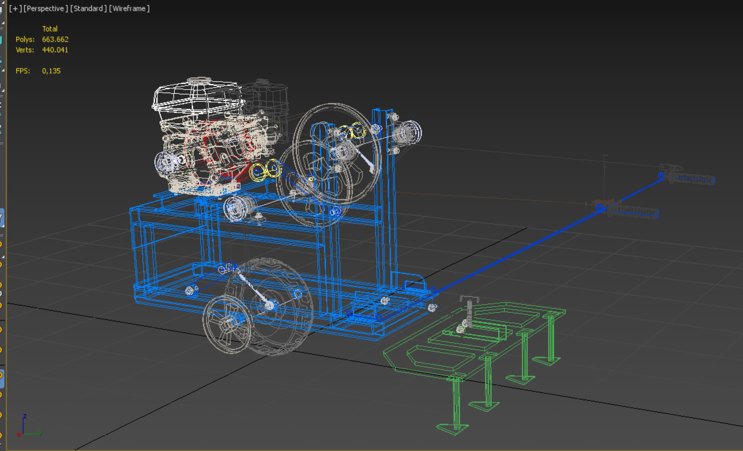 Hand Walking Behind Tractor Plow Petrol Engine Cart Homemade - 3D Model ...