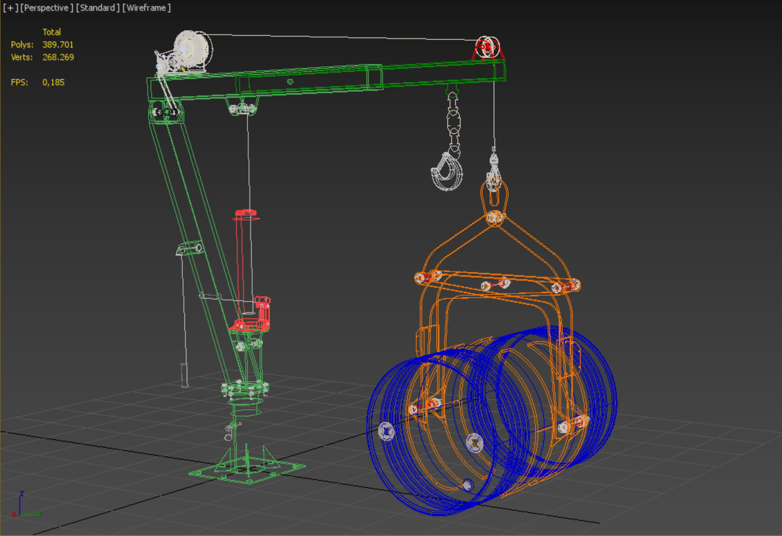Hand Winch Crane Hoist Drum Barrel Lifter Lifting Clamp Grab - 3D Model ...
