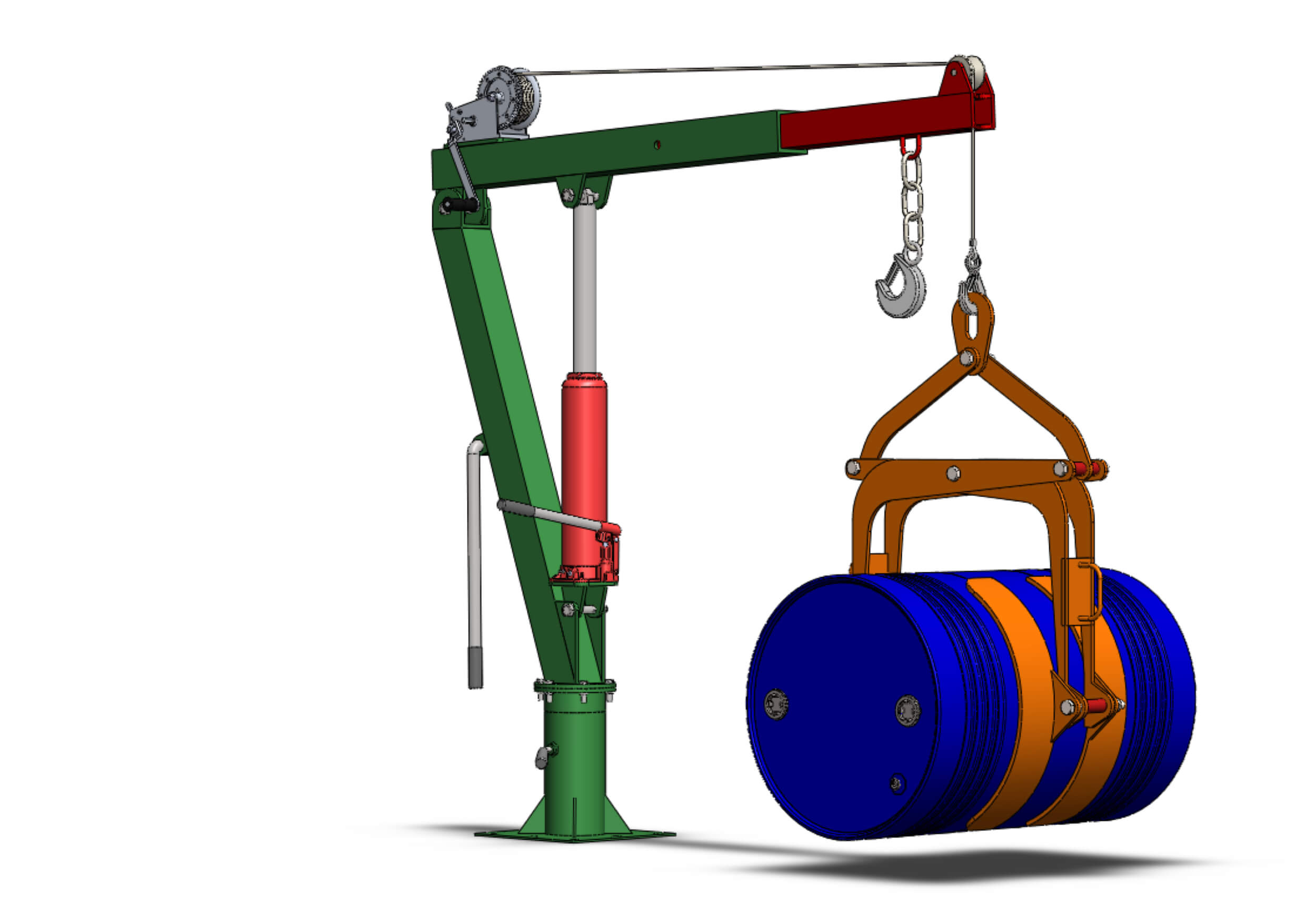 Hand Winch Crane Hoist Drum Barrel Lifter Lifting Clamp Grab - 3D Model ...