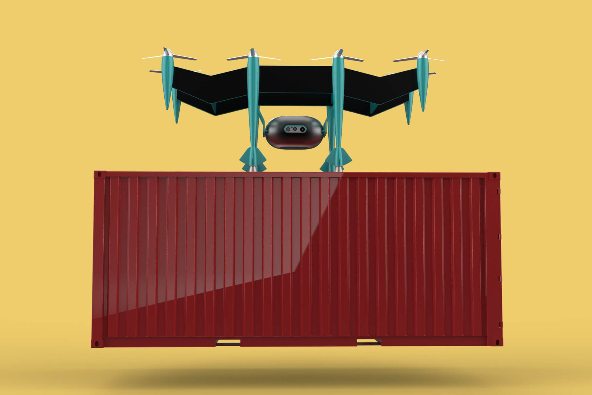 Heavy Drone Delivery Air Cargo Container Carry Shipping Box - 3D Model ...