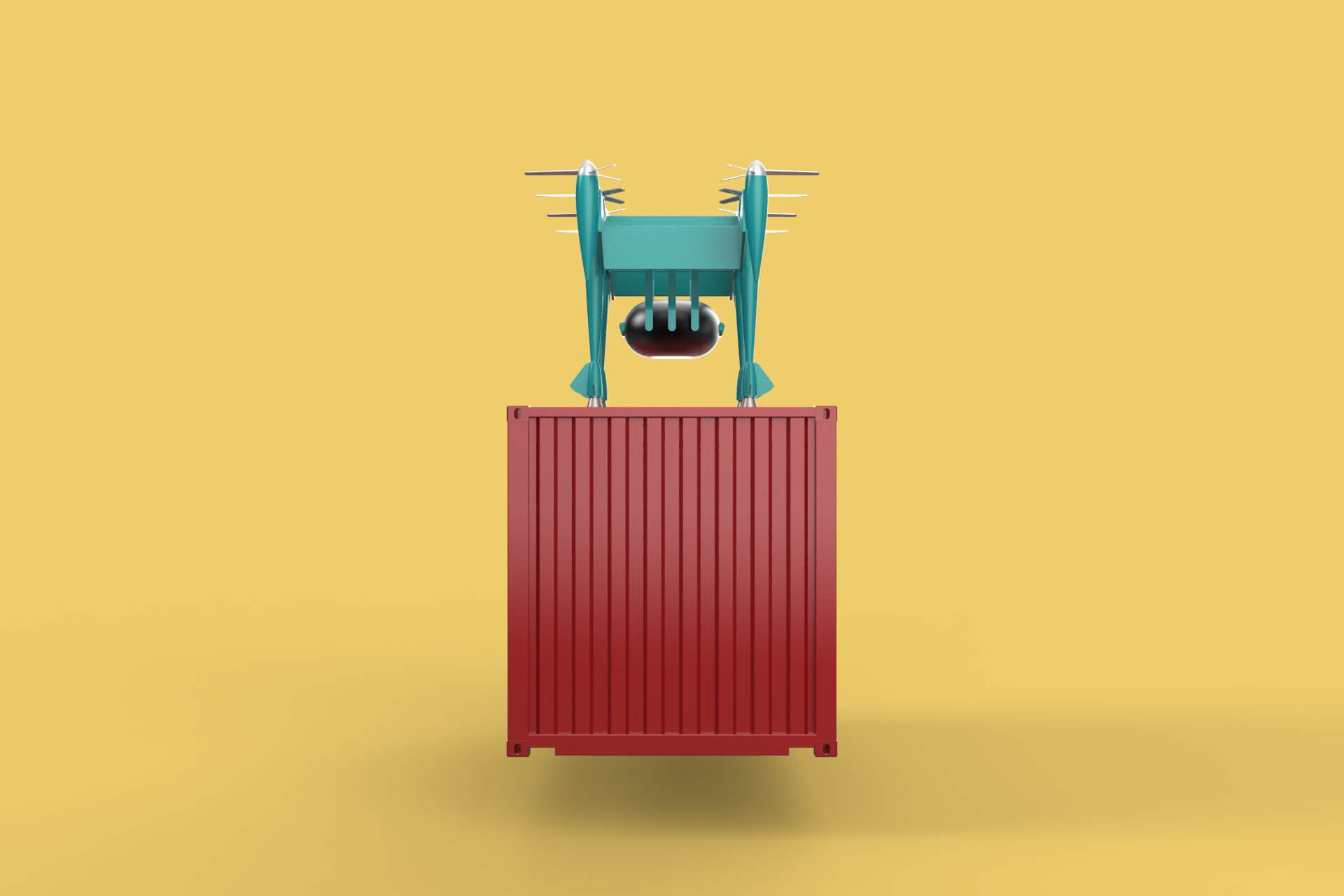 Heavy Drone Delivery Air Cargo Container Carry Shipping Box - 3D Model ...