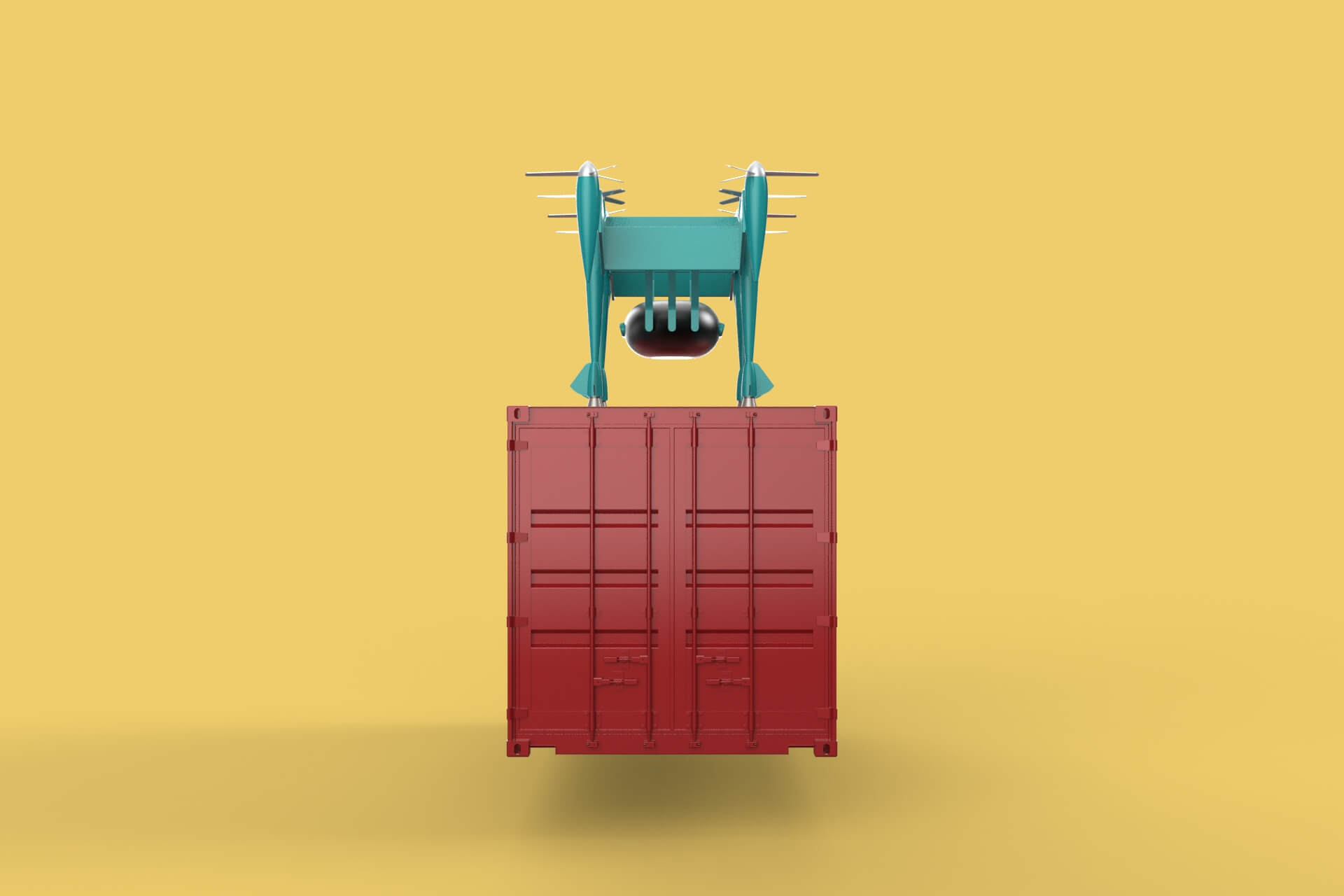 Heavy Drone Delivery Air Cargo Container Carry Shipping Box - 3D Model ...