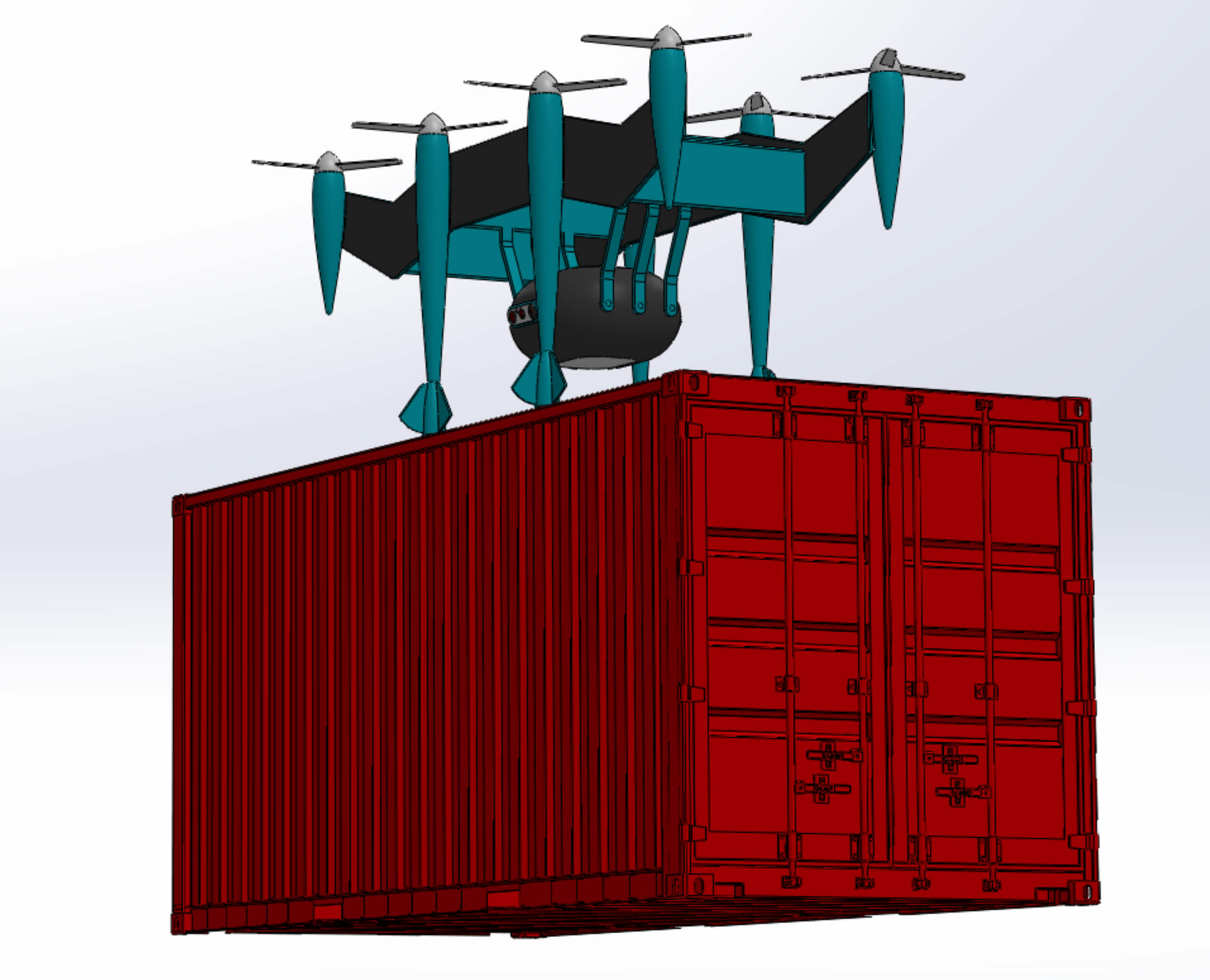 Heavy Drone Delivery Air Cargo Container Carry Shipping Box - 3D Model ...