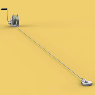 Heavy Duty Hand Lever Crank Winch Long Steel Cable Rope Two - 3D Model ...