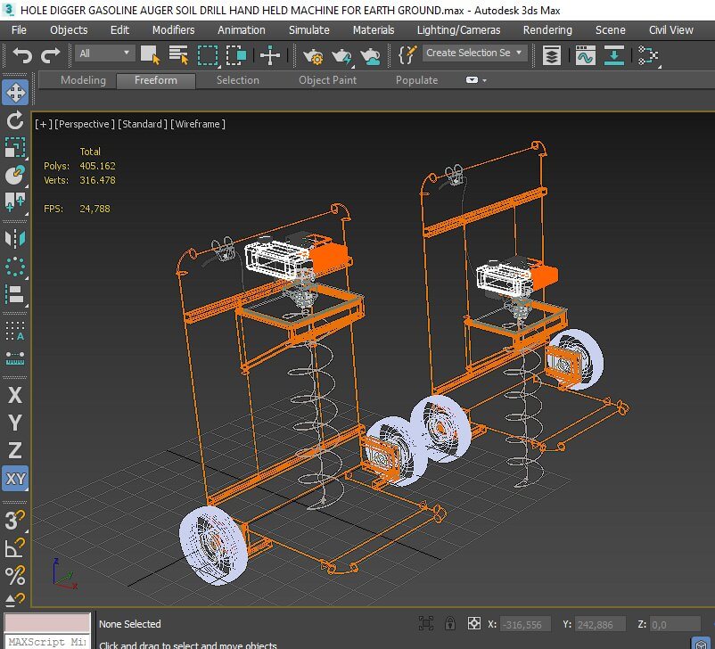 Hole Digger Auger Machine - 3D Model by surf3d