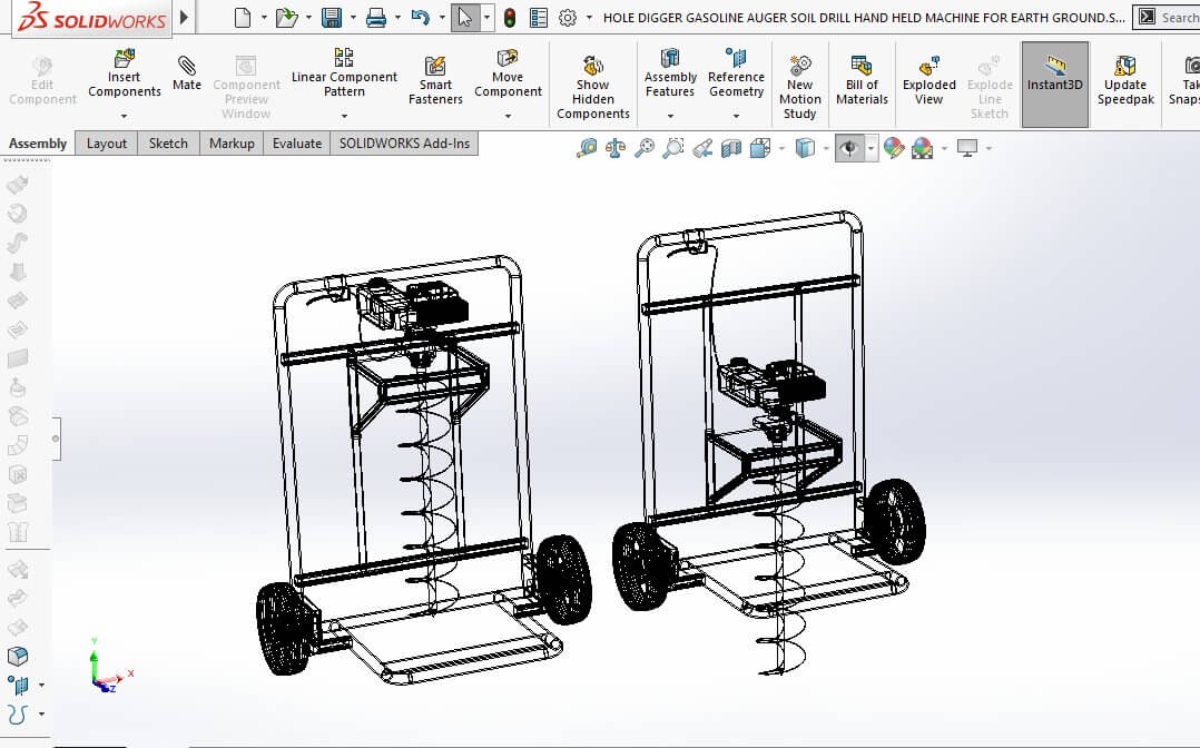 Hole Digger Auger Machine - 3D Model by surf3d