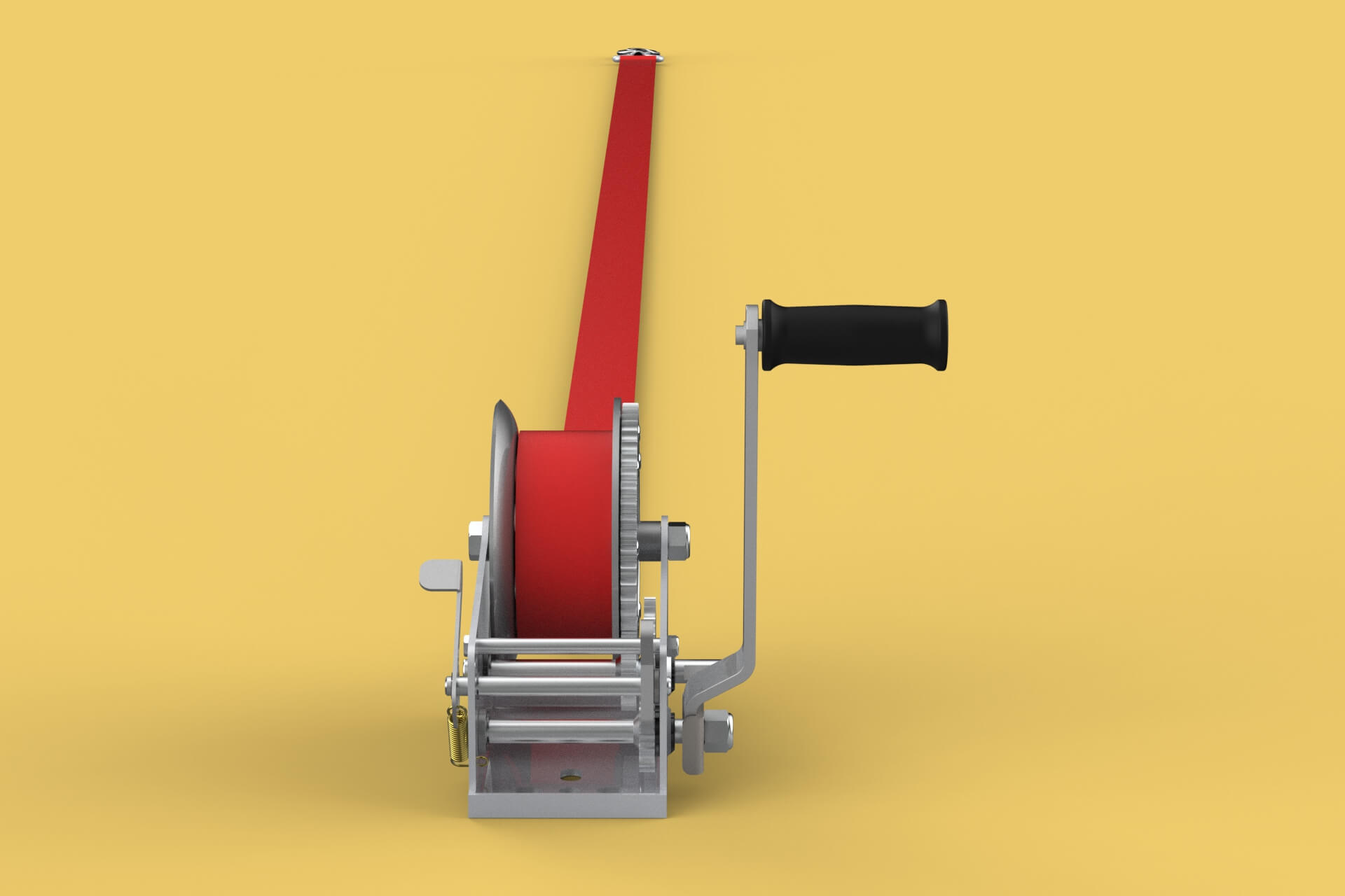 Hook Heavy Duty Hand Lever Crank Winch Steel Belt Webbing - 3D Model by ...