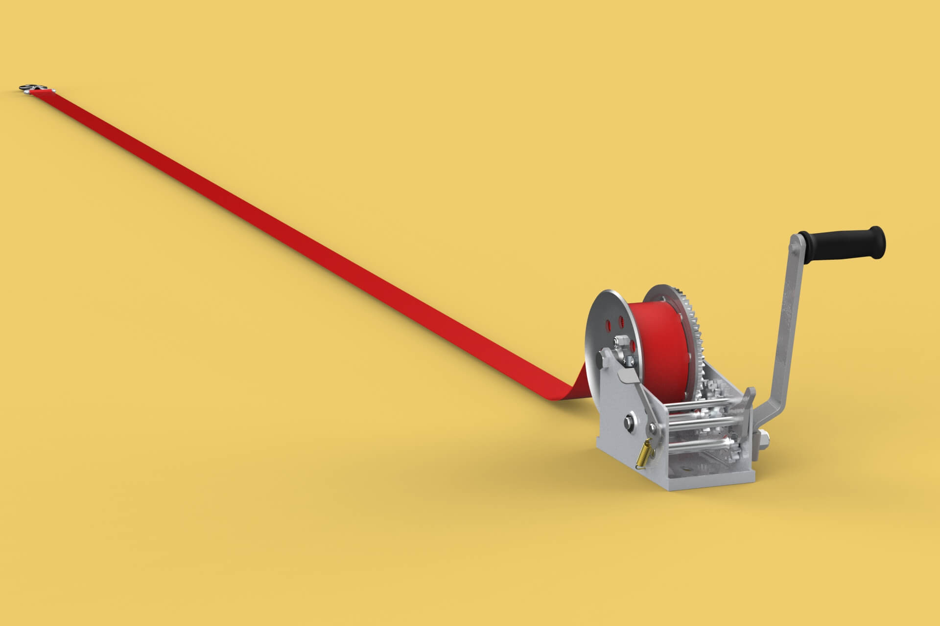 Hook Heavy Duty Hand Lever Crank Winch Steel Belt Webbing - 3D Model by ...