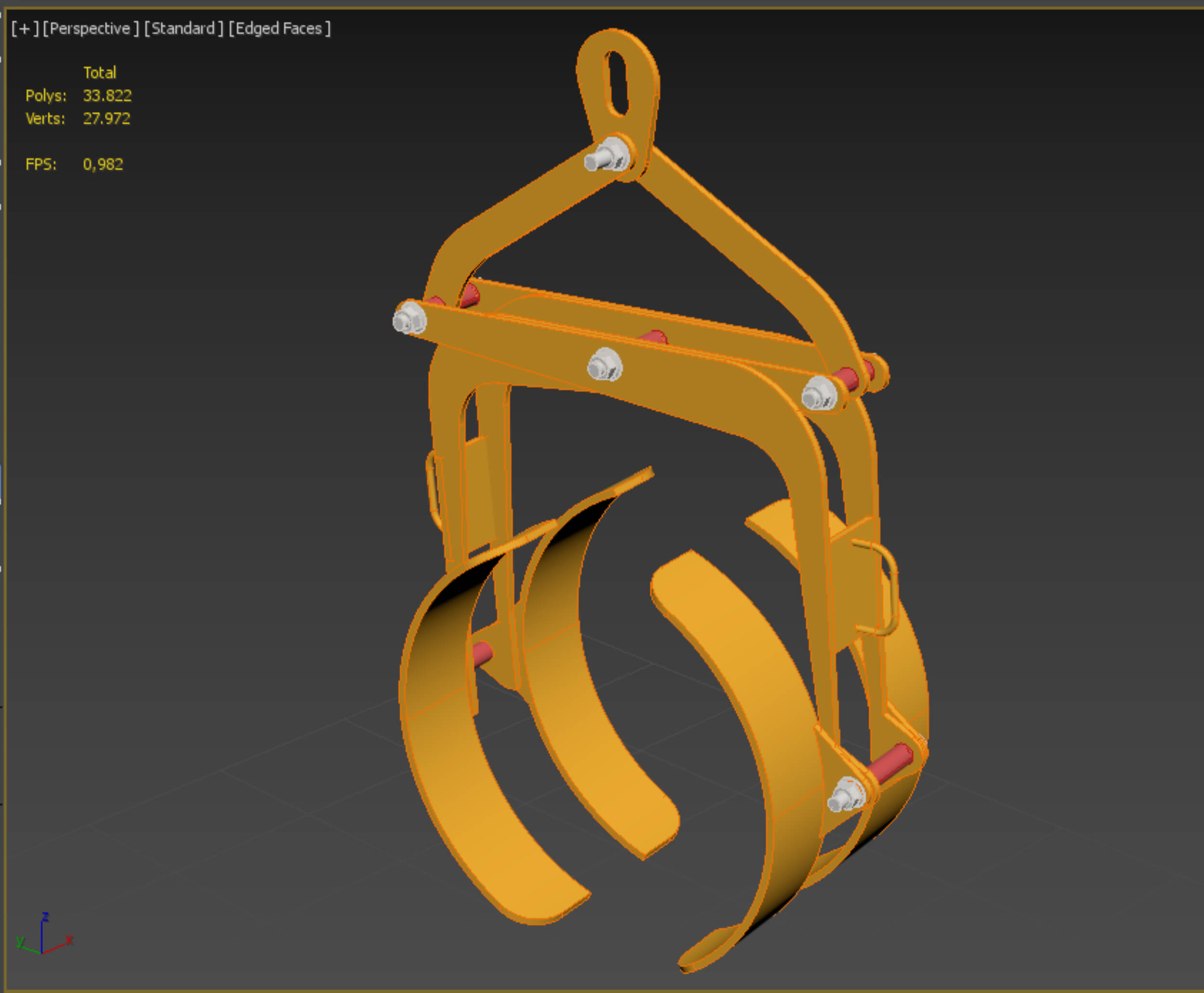 Horizontal Drum Lifter Tongs Scissor Gripper Lifting Clamp - 3D Model ...