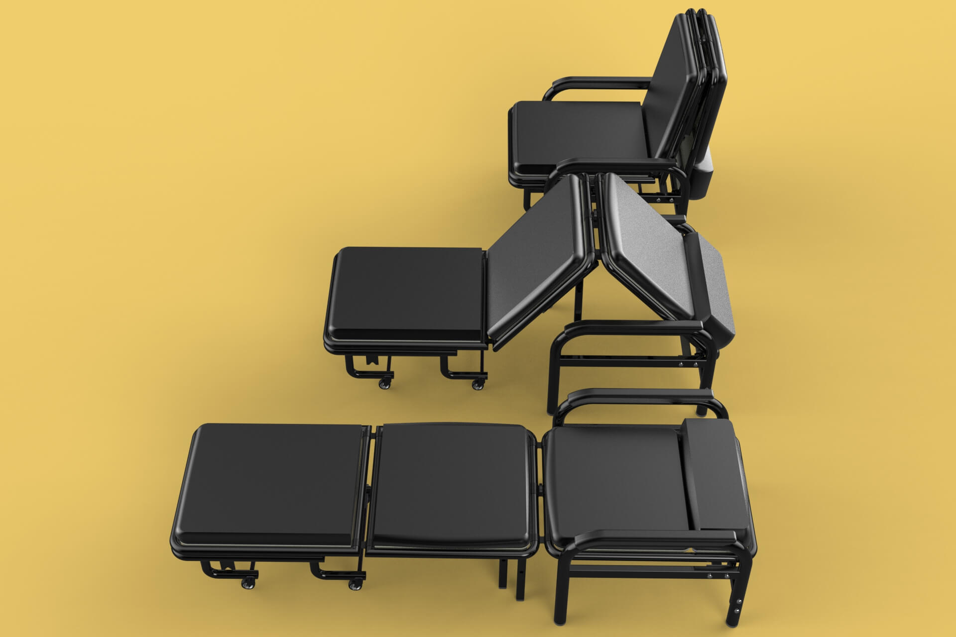 Hospital Room Accompany Chair Patient Fold Nursing Chair Bed - 3D Model ...