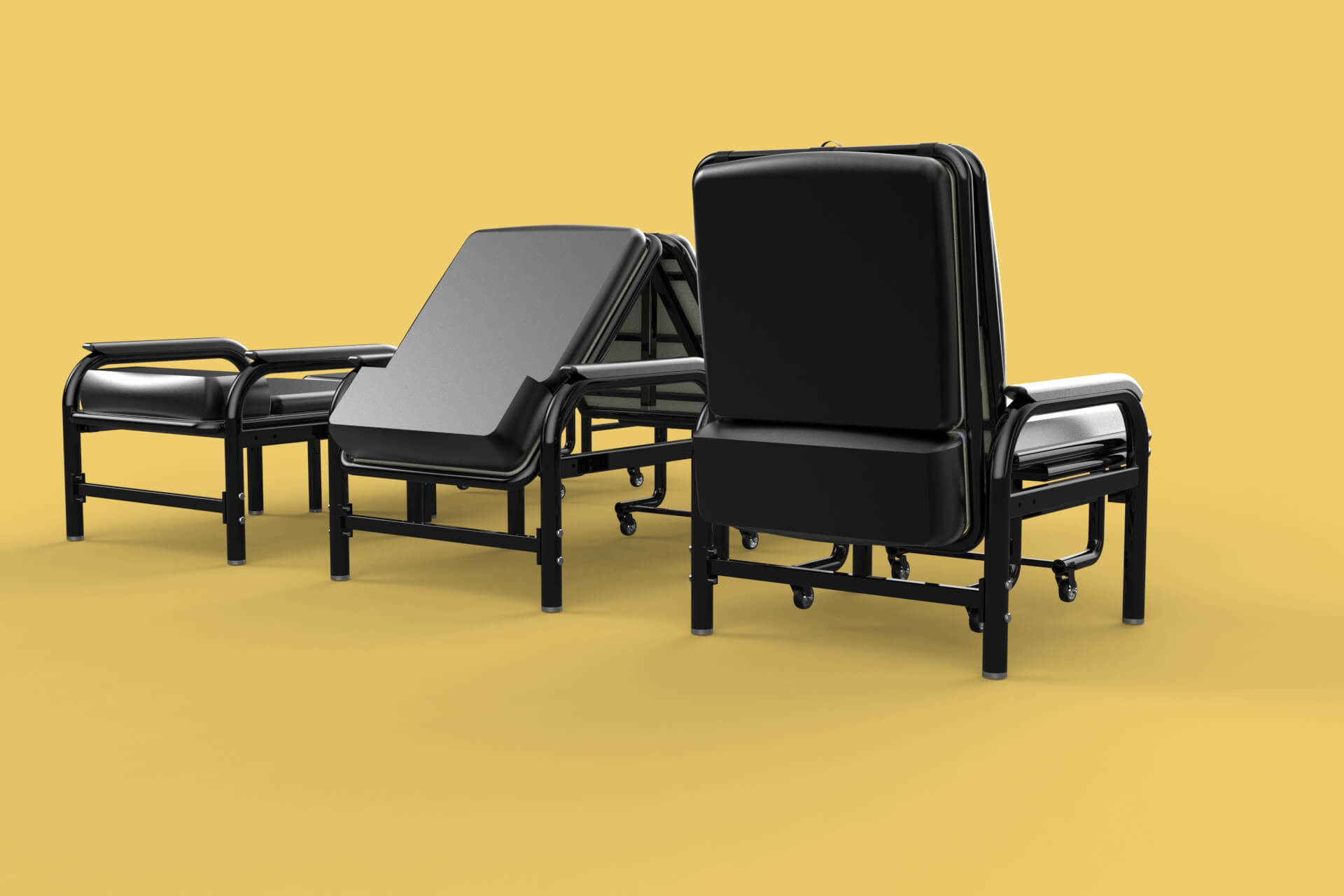 Hospital Room Accompany Chair Patient Fold Nursing Chair Bed - 3D Model ...