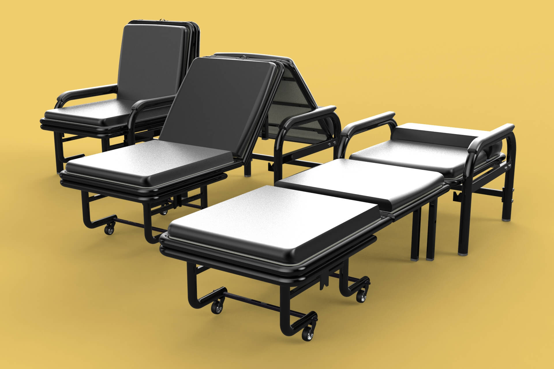 Hospital Room Accompany Chair Patient Fold Nursing Chair Bed - 3D Model ...