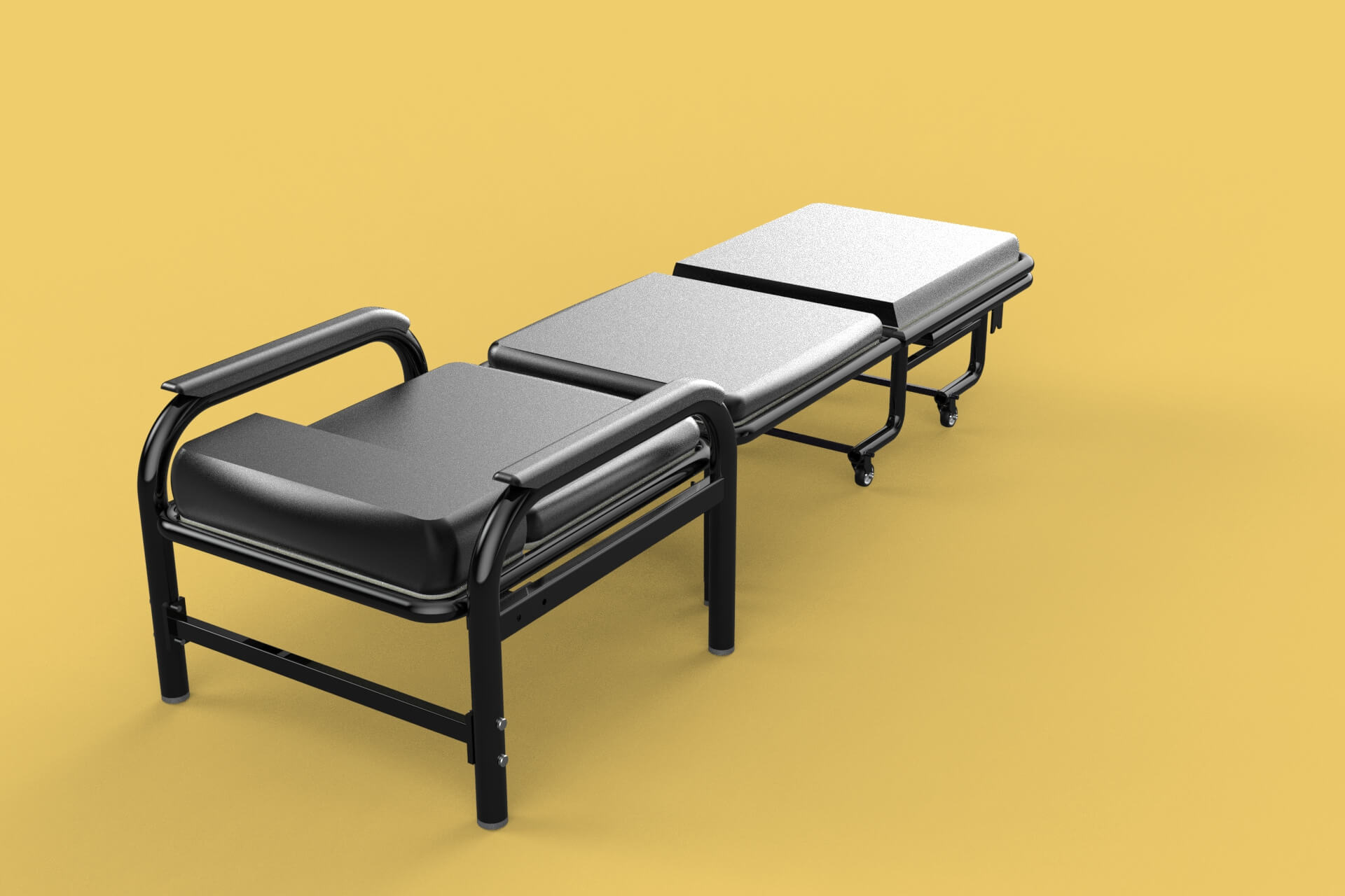 Hospital Room Accompany Chair Patient Fold Nursing Chair Bed - 3D Model ...